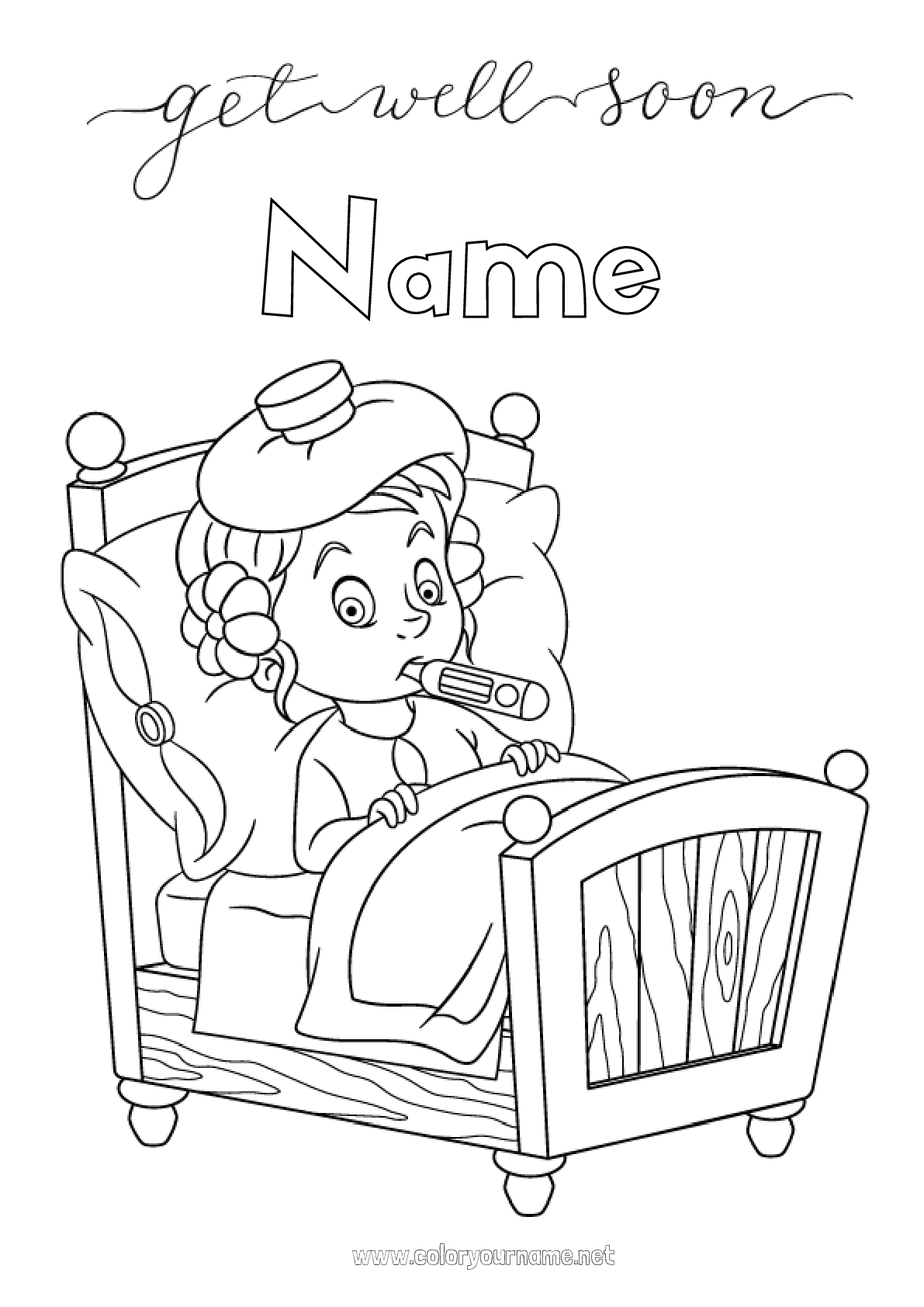 Coloring page No.307 - Sick Girl