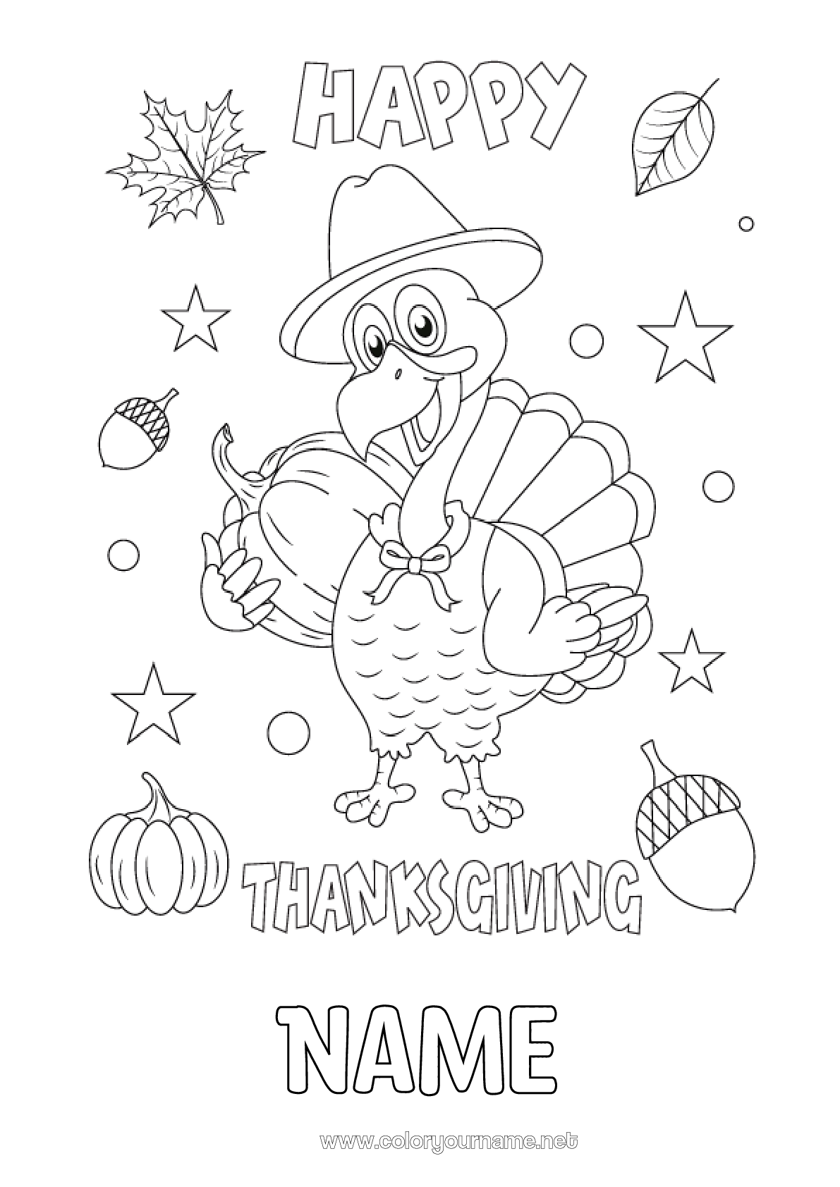 Coloring page No.3087 - Pumpkin Thanksgiving Turkey