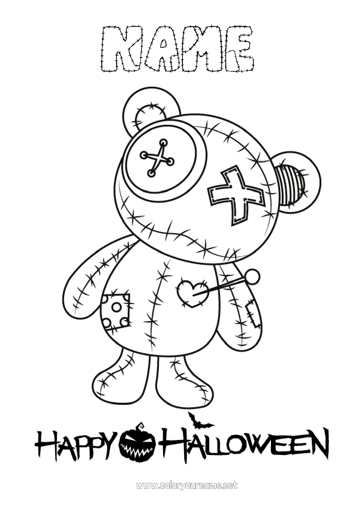 Coloring page No.30 - Monster Bear Halloween