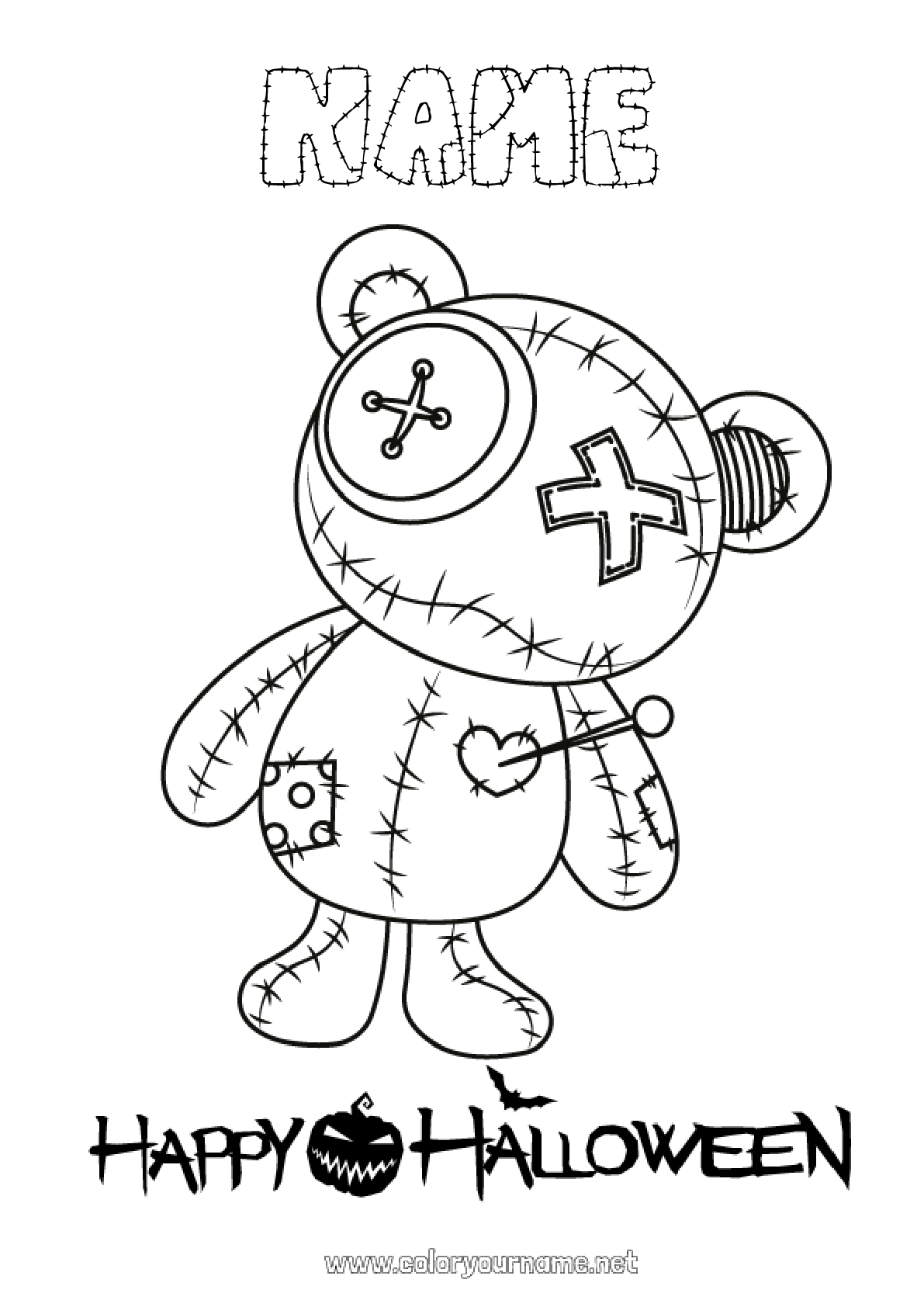 Coloring page No.30 - Monster Bear Halloween