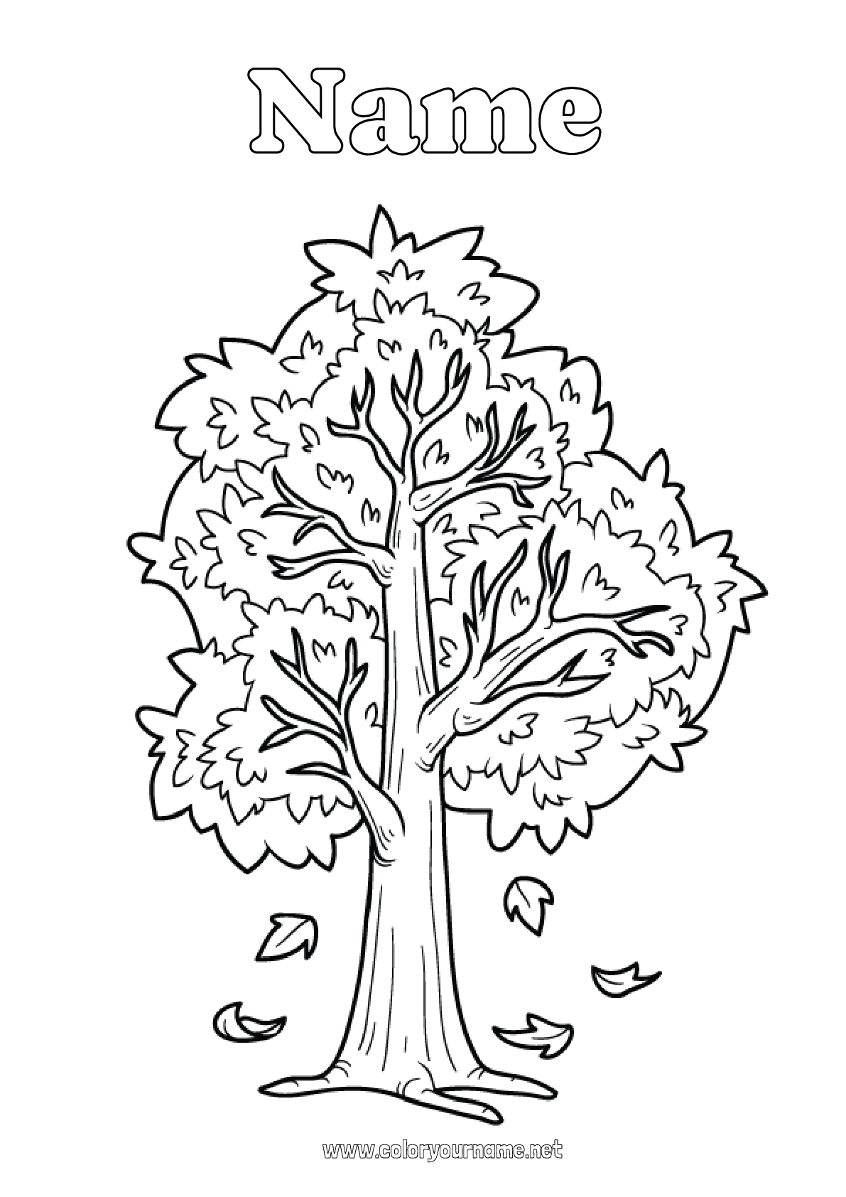 Coloring page No.3107 - Autumn Leaves Tree
