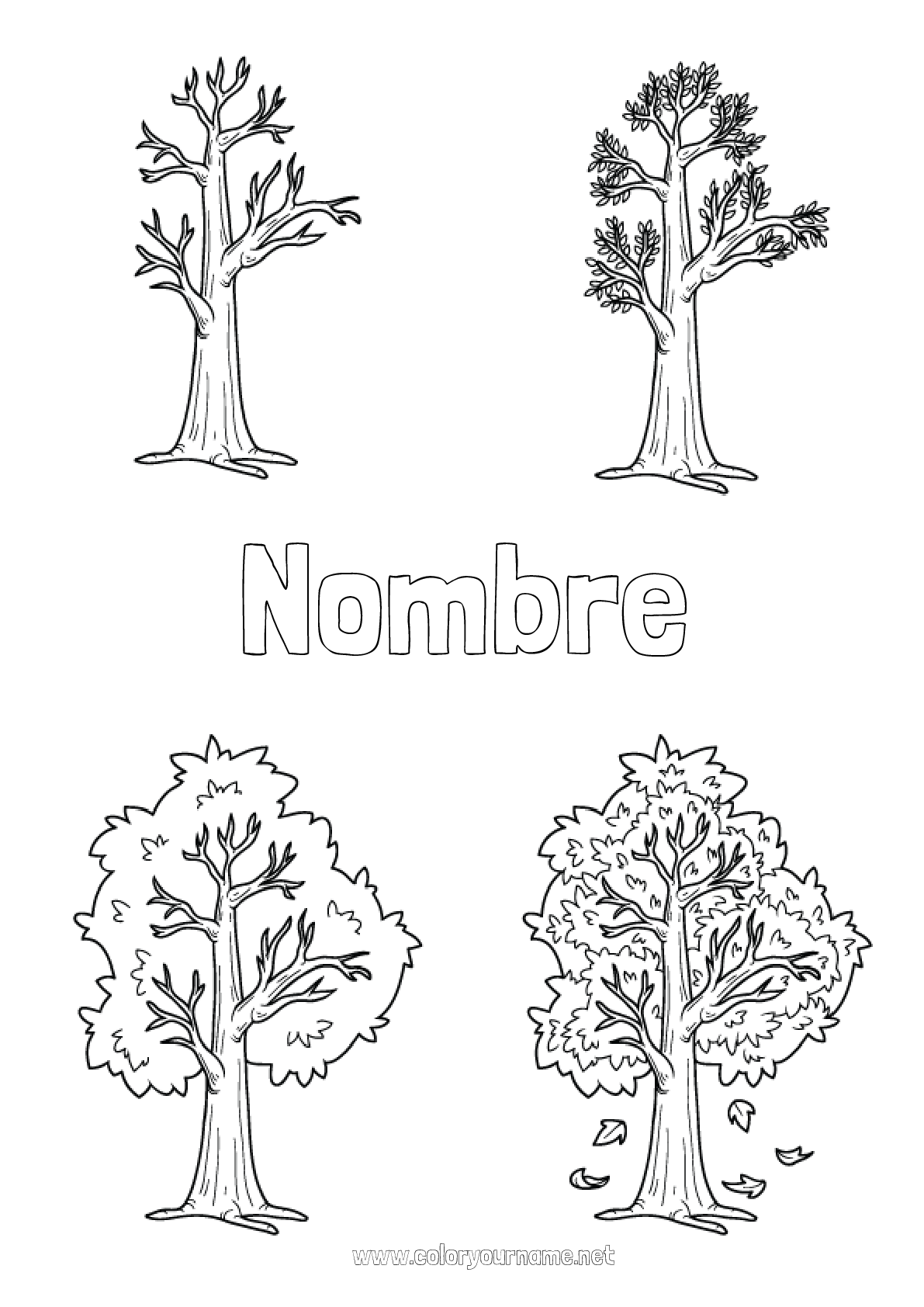 Nº de colorear 3108 - Árbol Estaciones