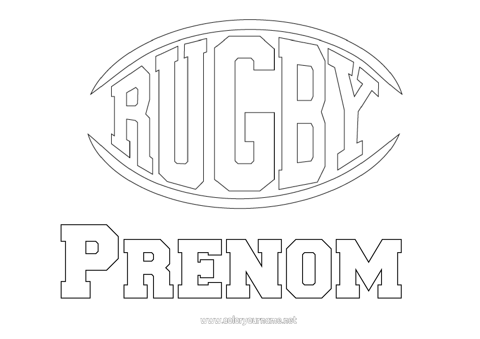 Coloriage n°3110 - Sport Rugby Sports d'équipe