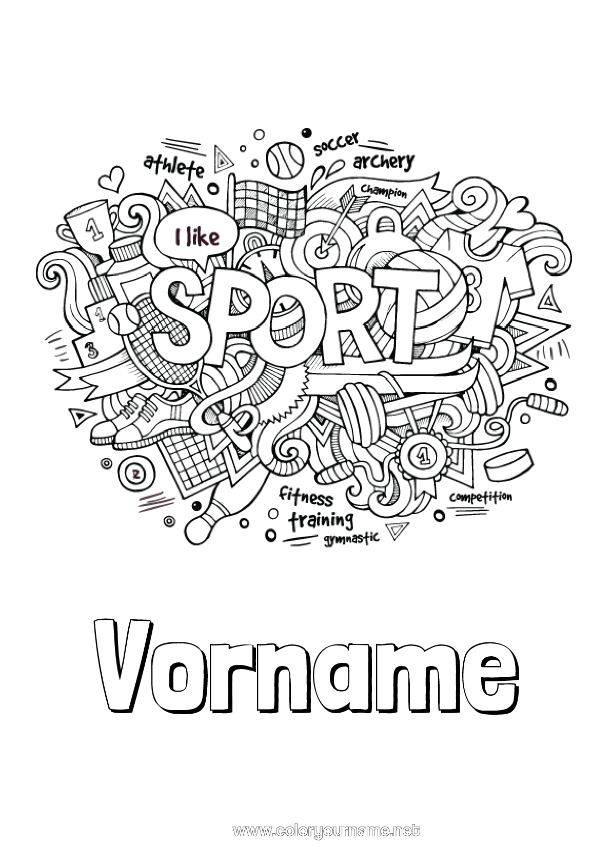 Malvorlage Nr.3119 - Sport Mandala Symbole