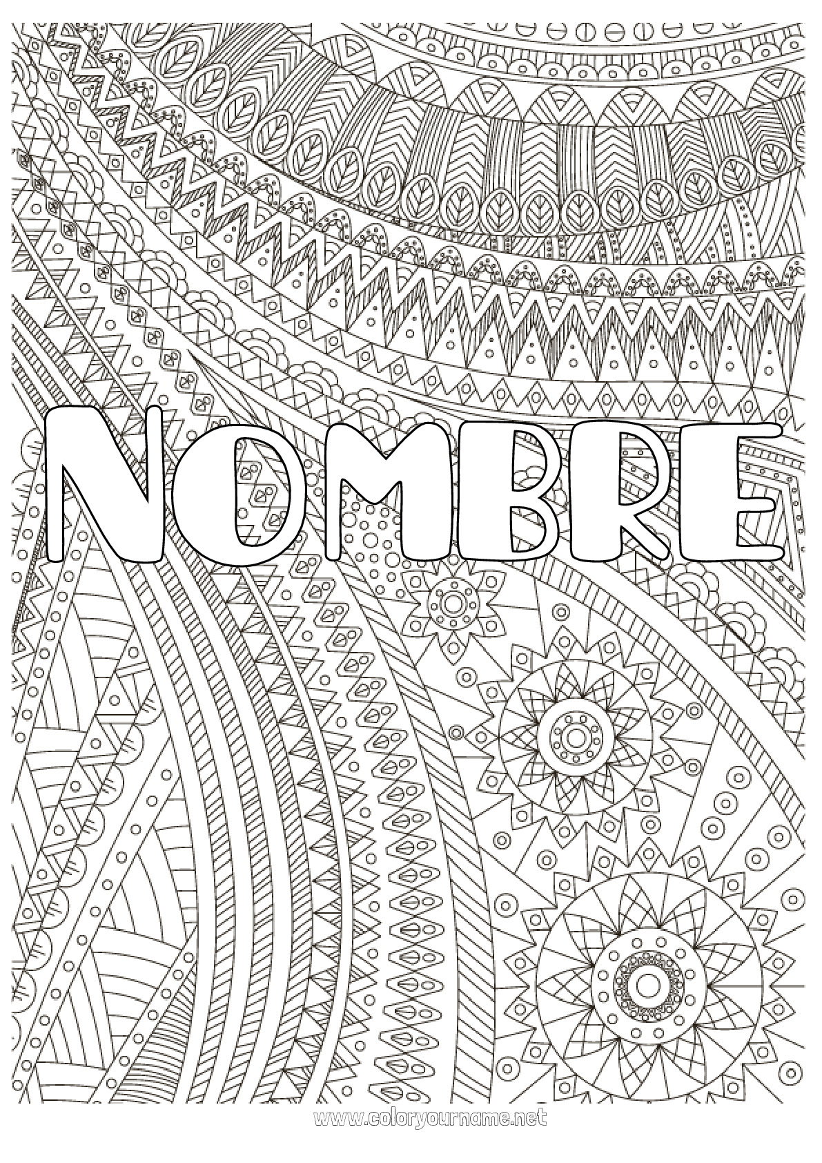 Nº de colorear 3126 - Nombre decorado Dibujos complejos para colorear ...