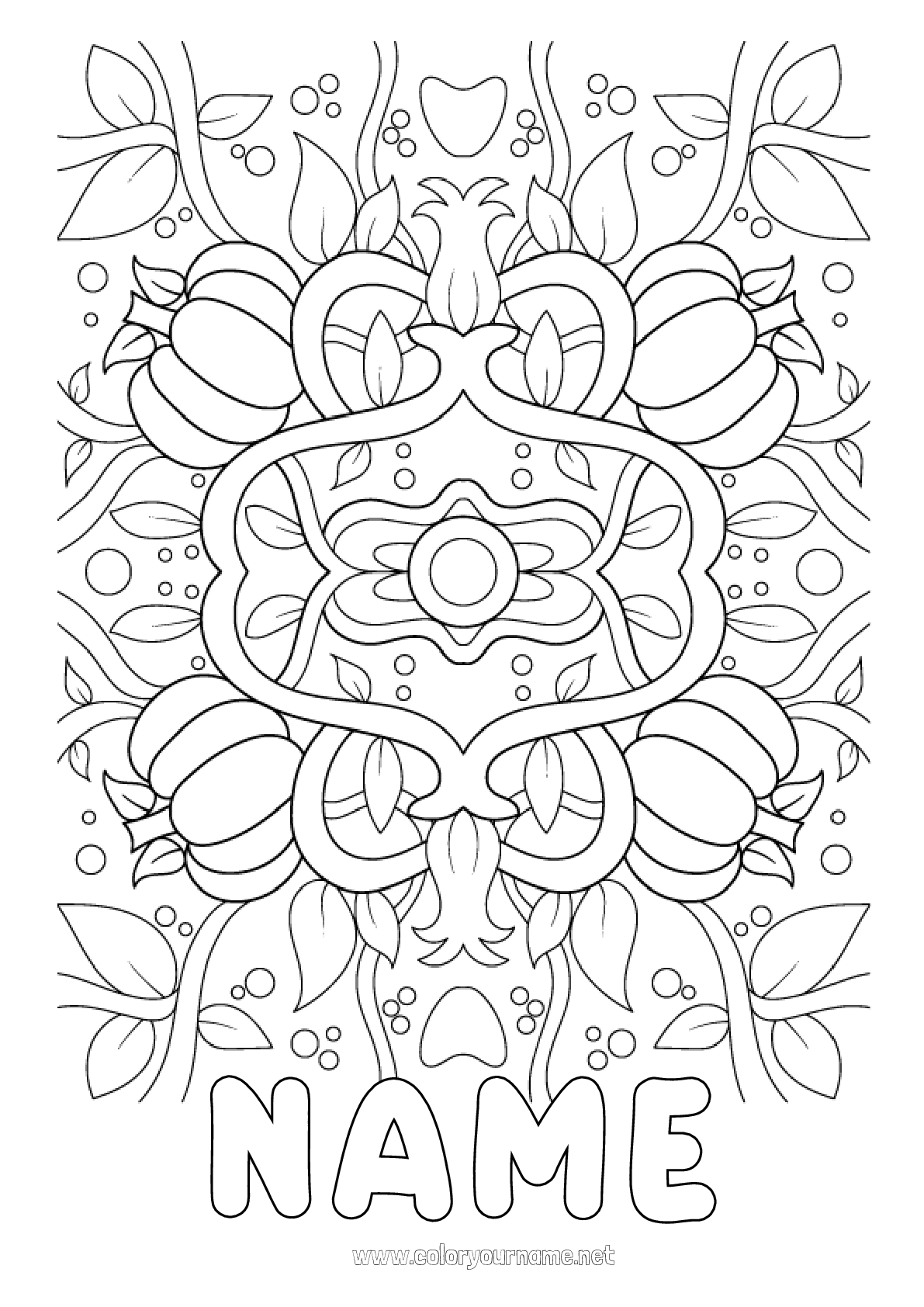 Coloring page No.3137 - Pumpkin Mandala Autumn