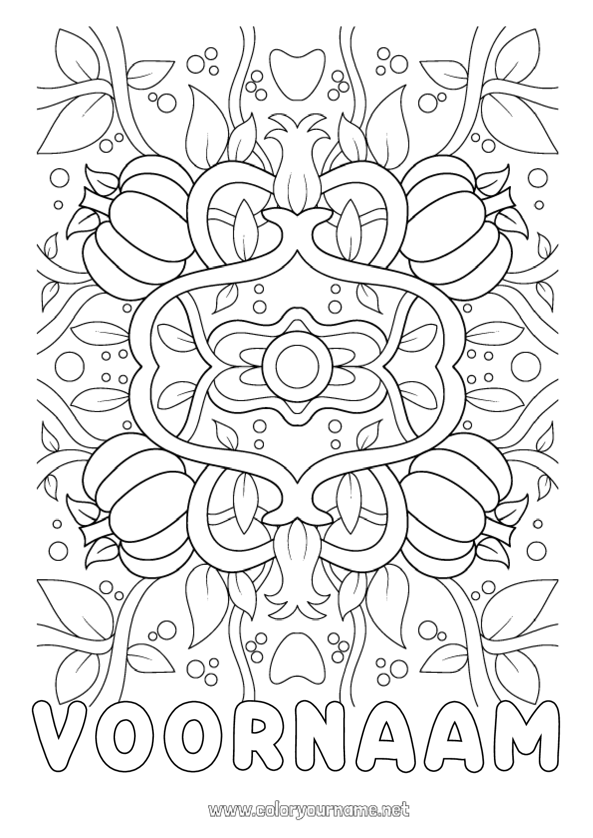 Kleurplaat nr.3137 - Pompoen Mandala Herfst