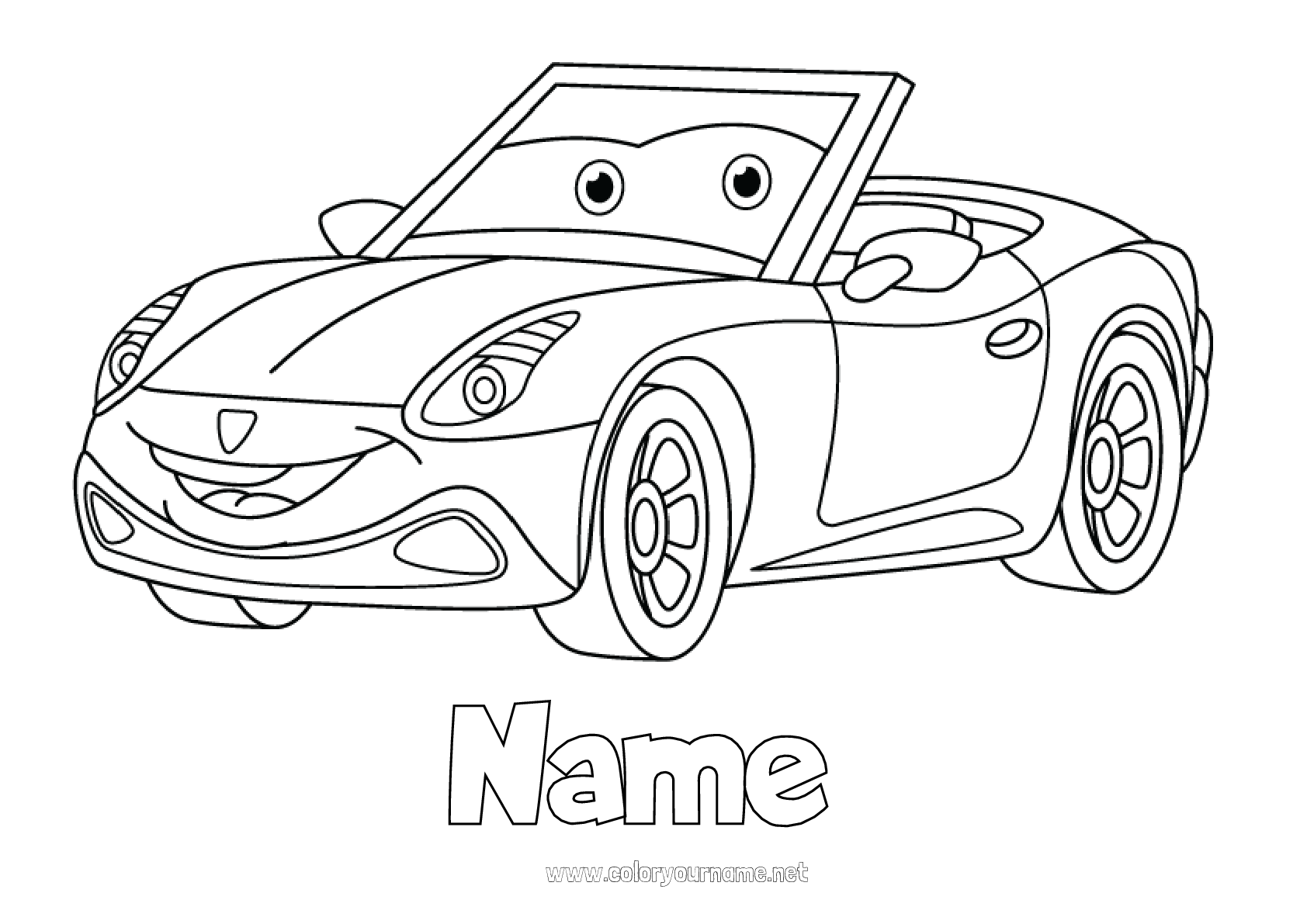Coloring page No.3138 - Vehicles Car Cars, vans, and motorhomes