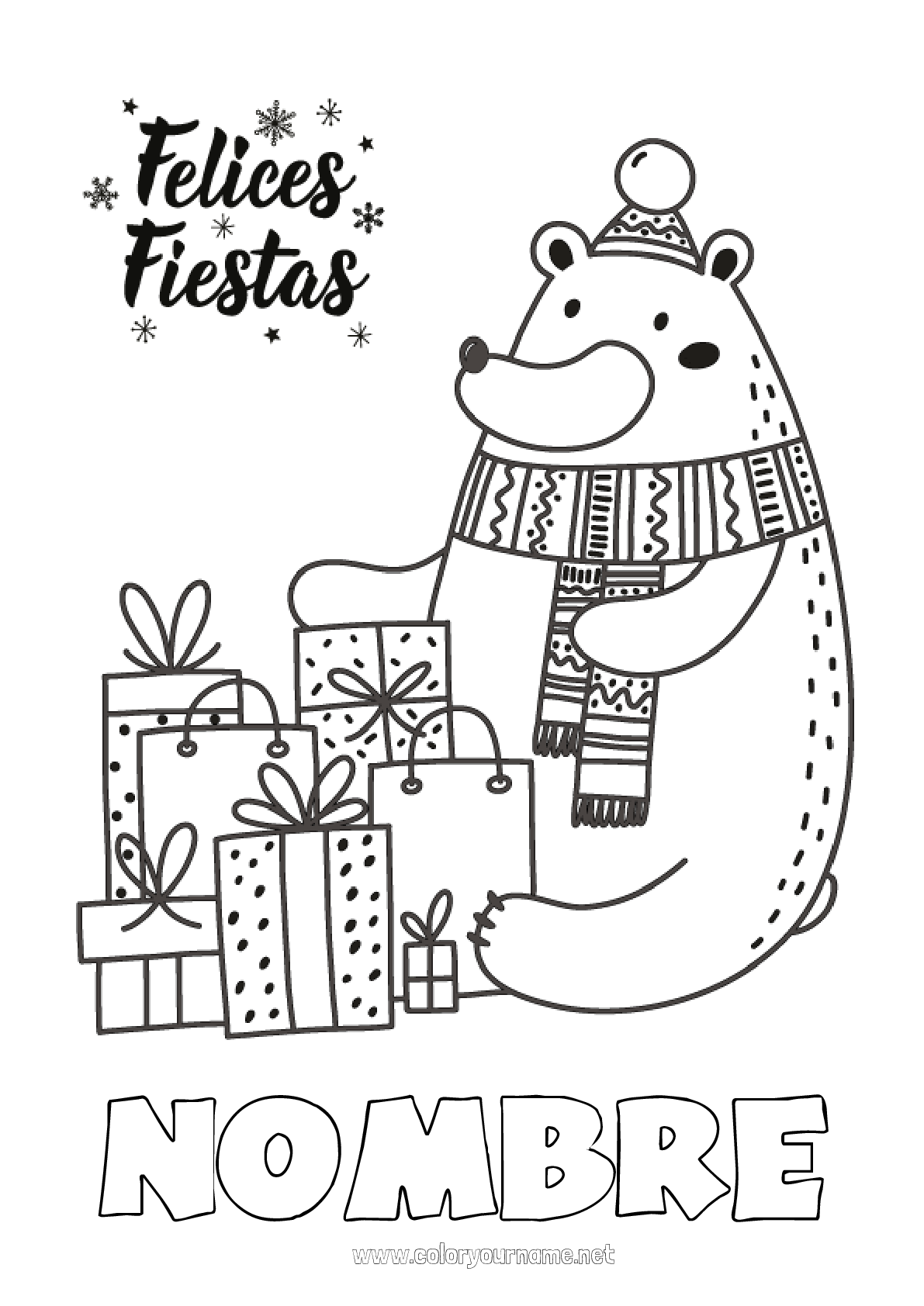 Feliz Navidad : 115 dibujos para colorear personalizables gratis para ...