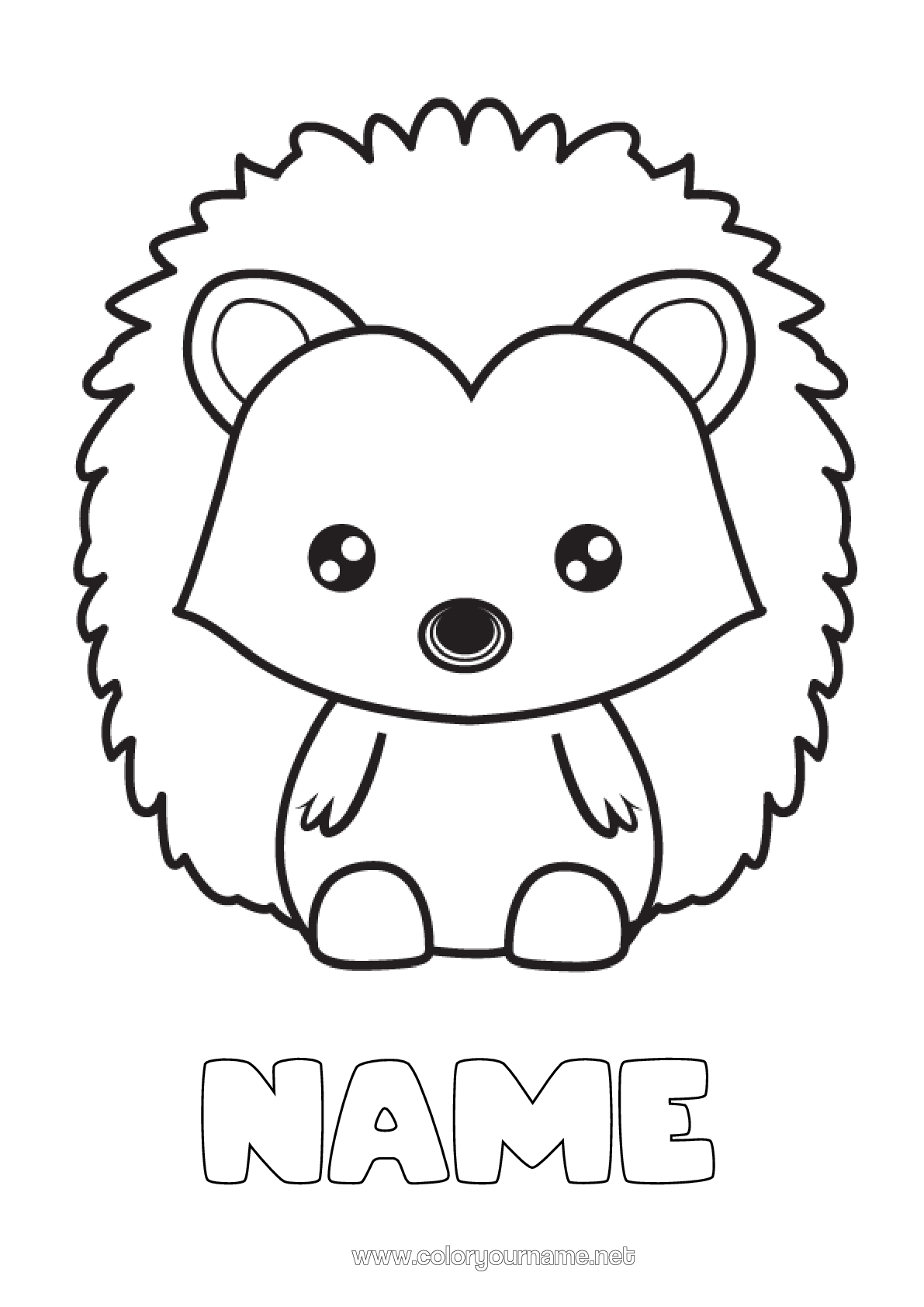 Cute Hedgehog Coloring Page