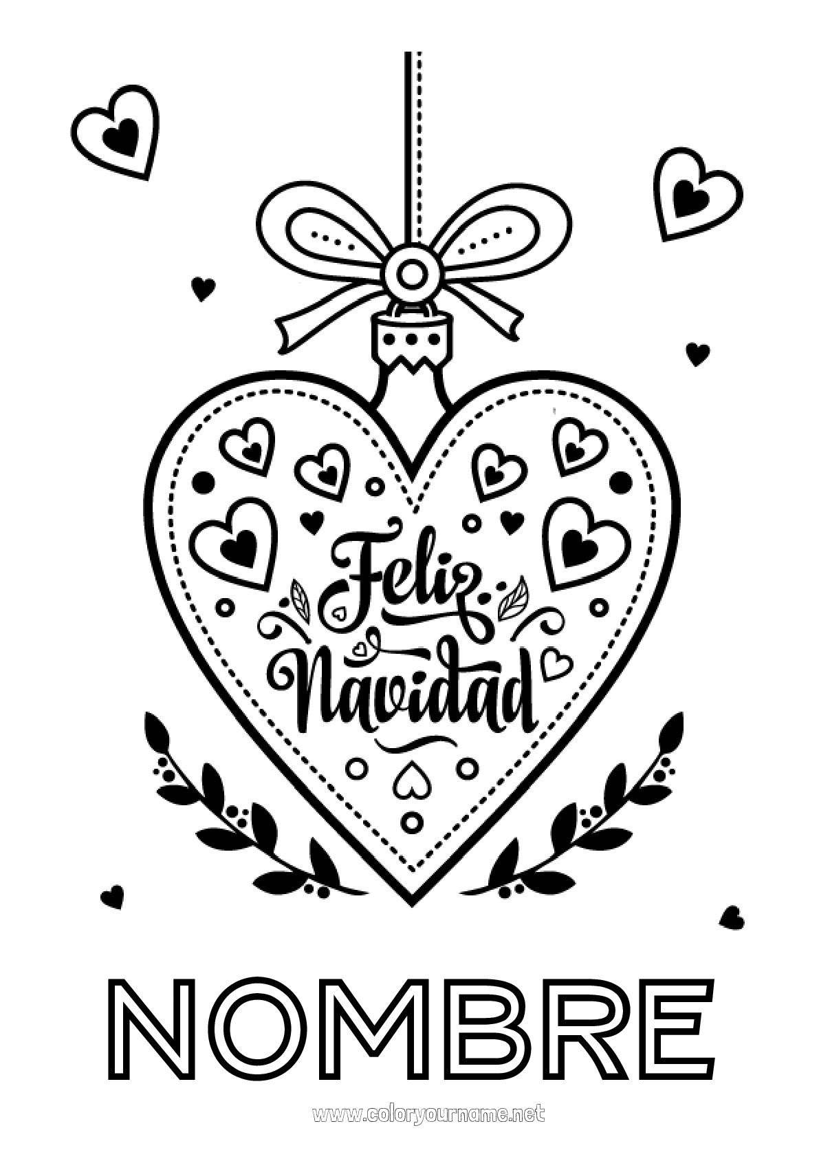 Feliz Navidad : 111 dibujos para colorear personalizables gratis para ...