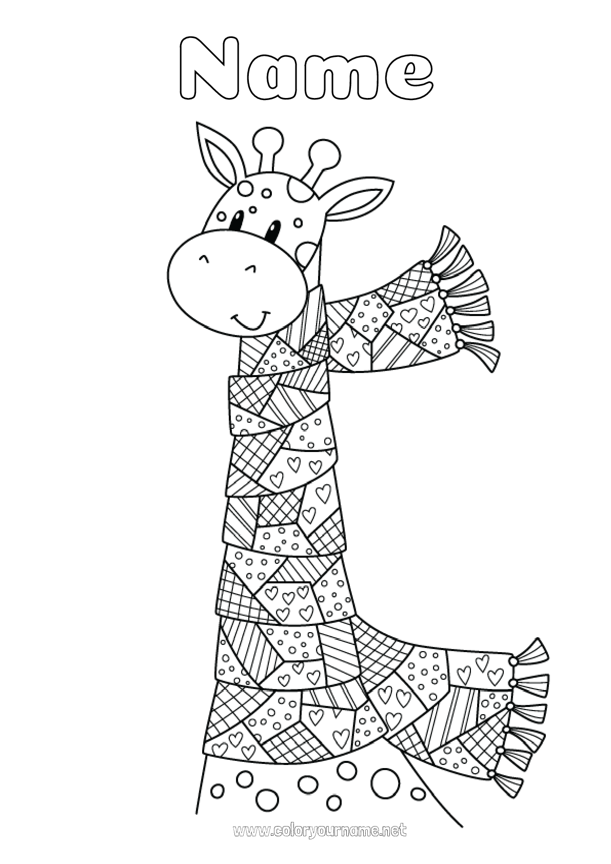 Coloring page No.3173 - Giraffe Animal Zentangle