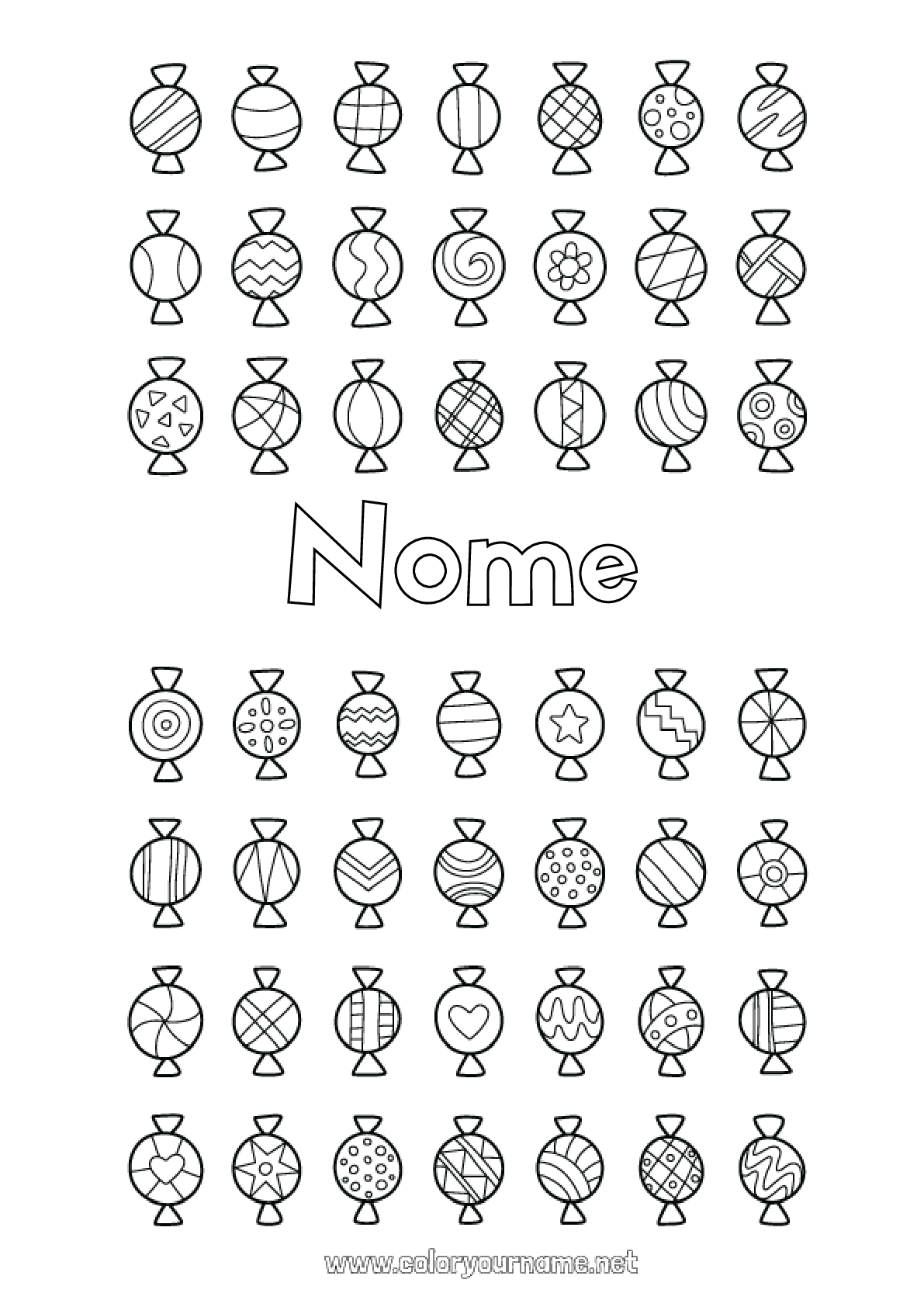 Pagina da colorare n.3180 - Caramelle Dolci, zuccherini