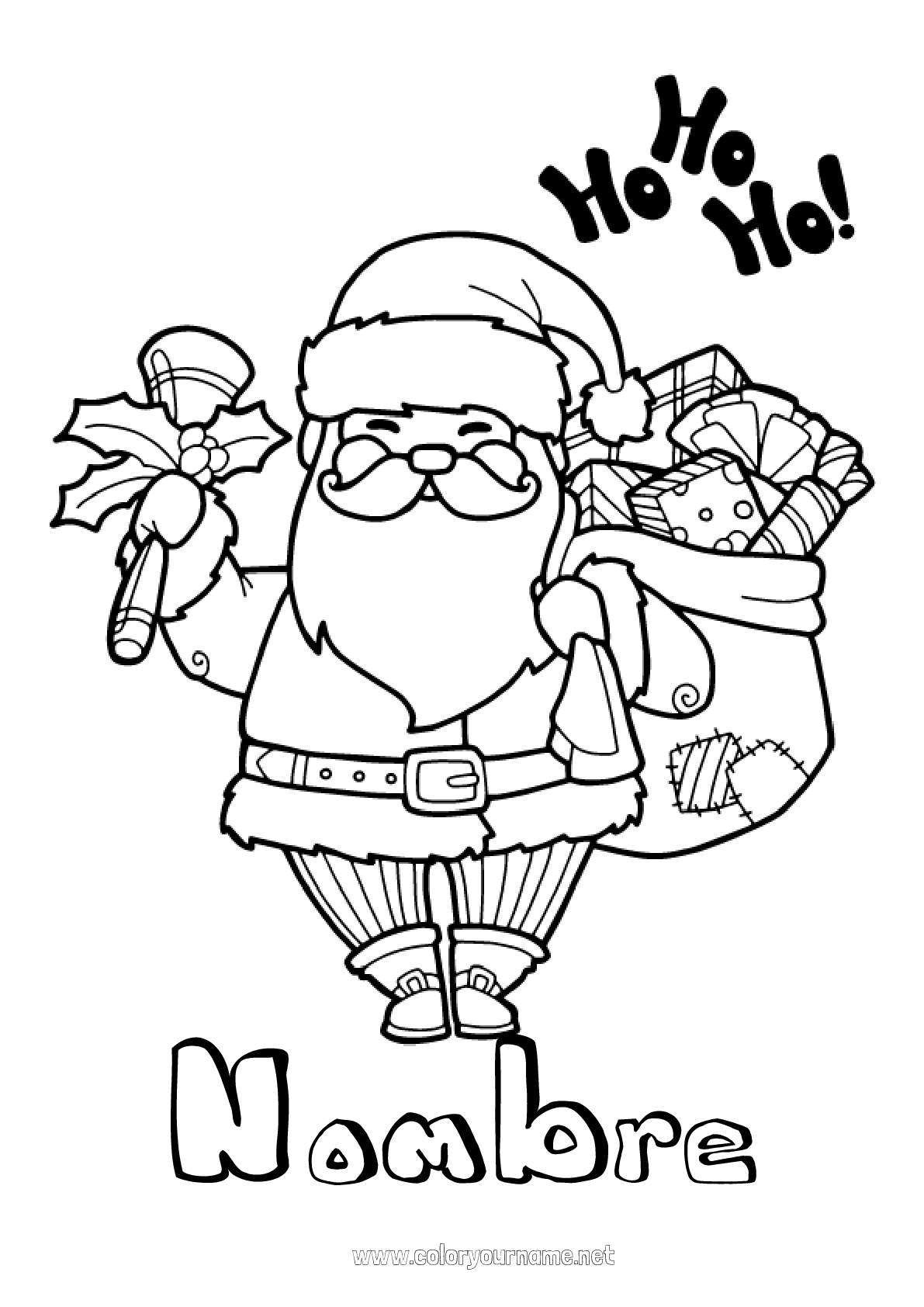 Nº de colorear 403 - Papá Noel Navidad Chimenea