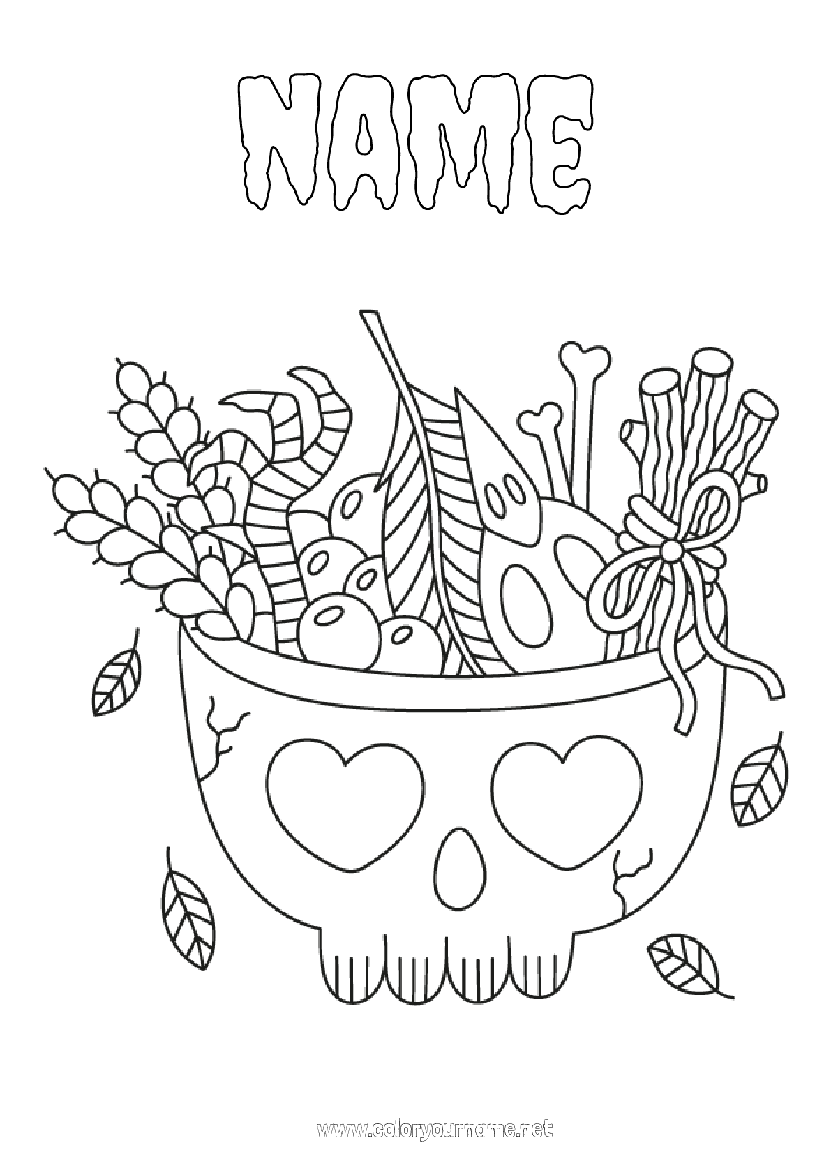 Coloring page No.3223 - Halloween Skull