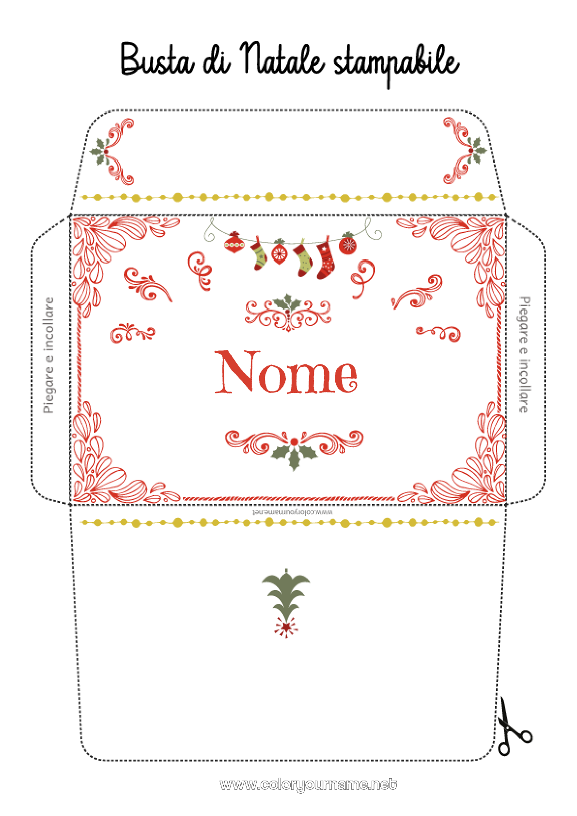 Pagina da colorare n.3234 - Natale Busta Busta da stampare