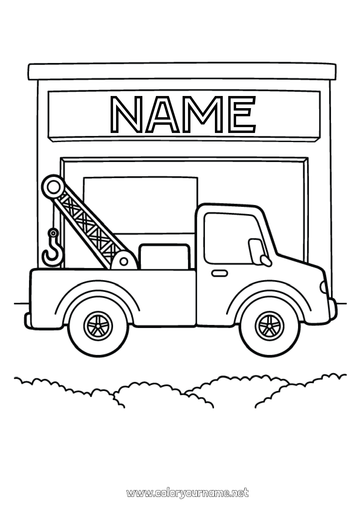 Coloring page No.323 - Truck Garage Tow truck