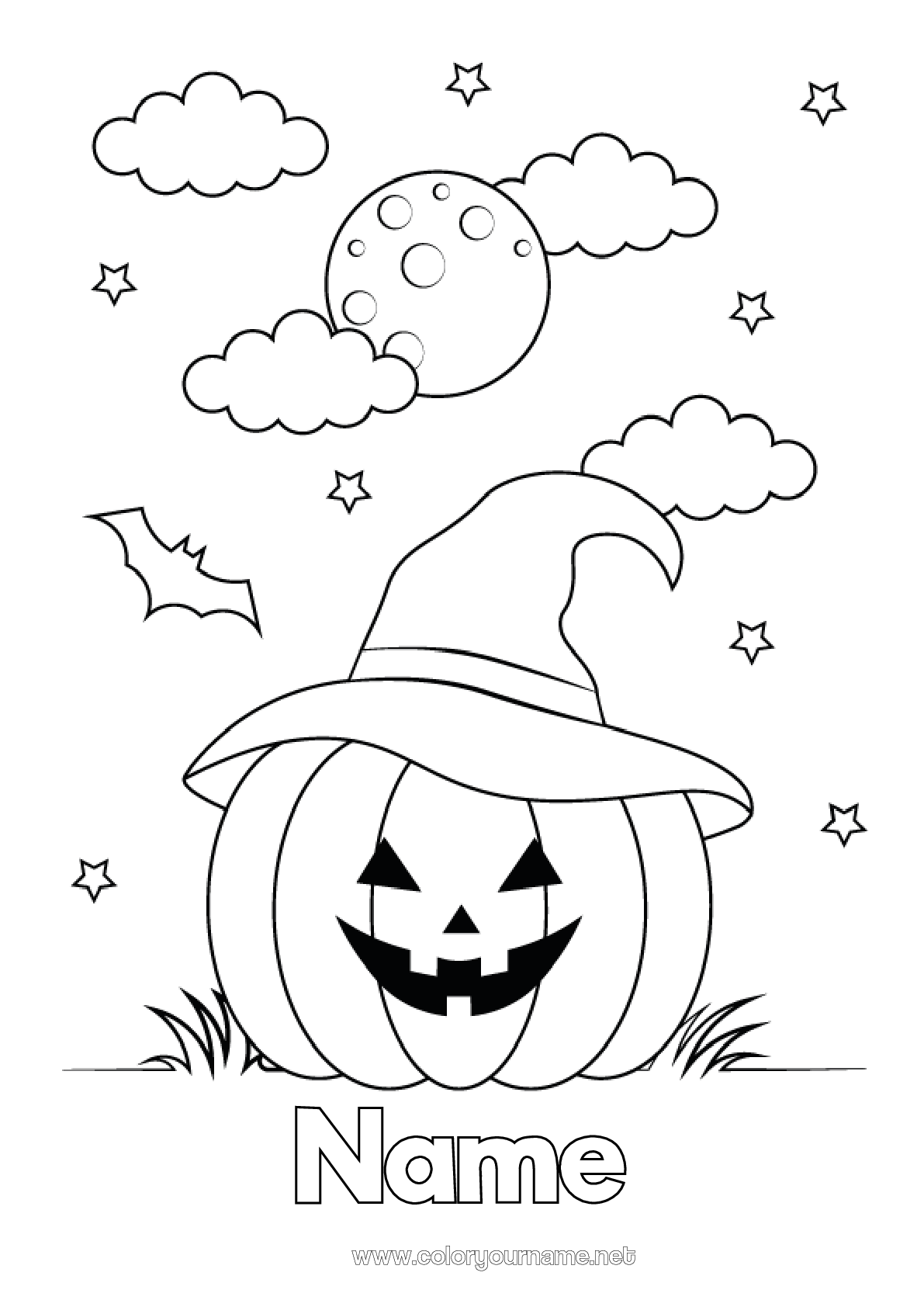 Coloring page No.3241 - Pumpkin Halloween Jack O'Lantern