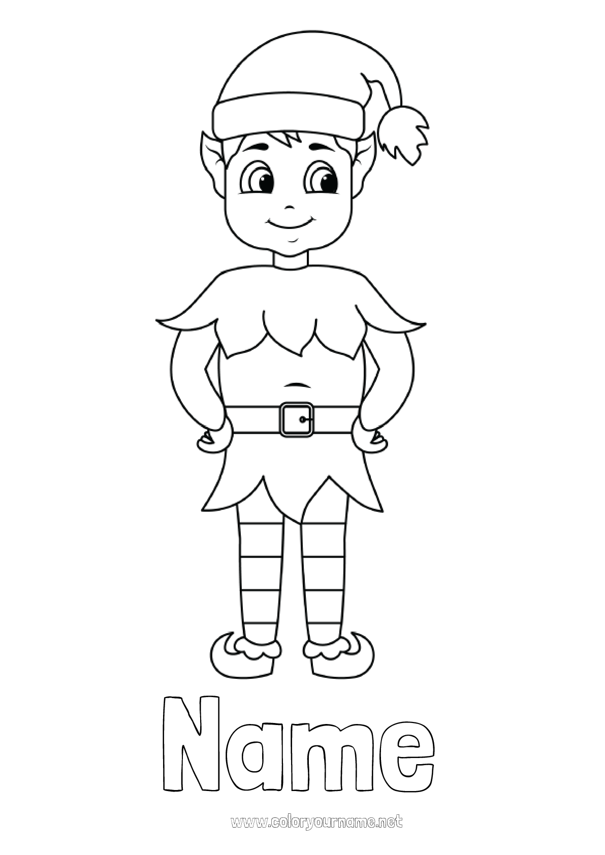 Coloring page No.341 - Christmas elves Christmas Number