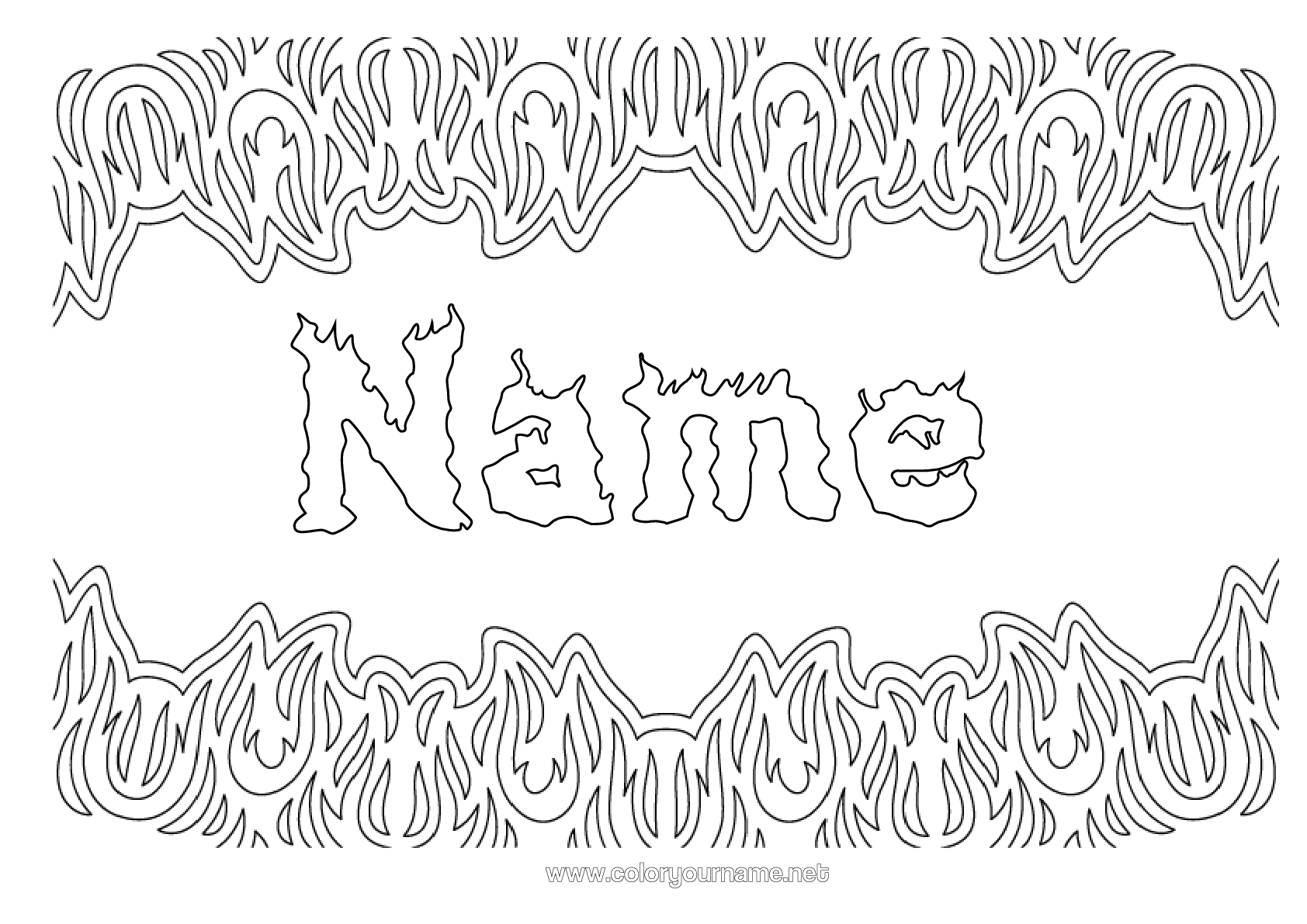 Coloring page No.3300 - Decorated name Fire