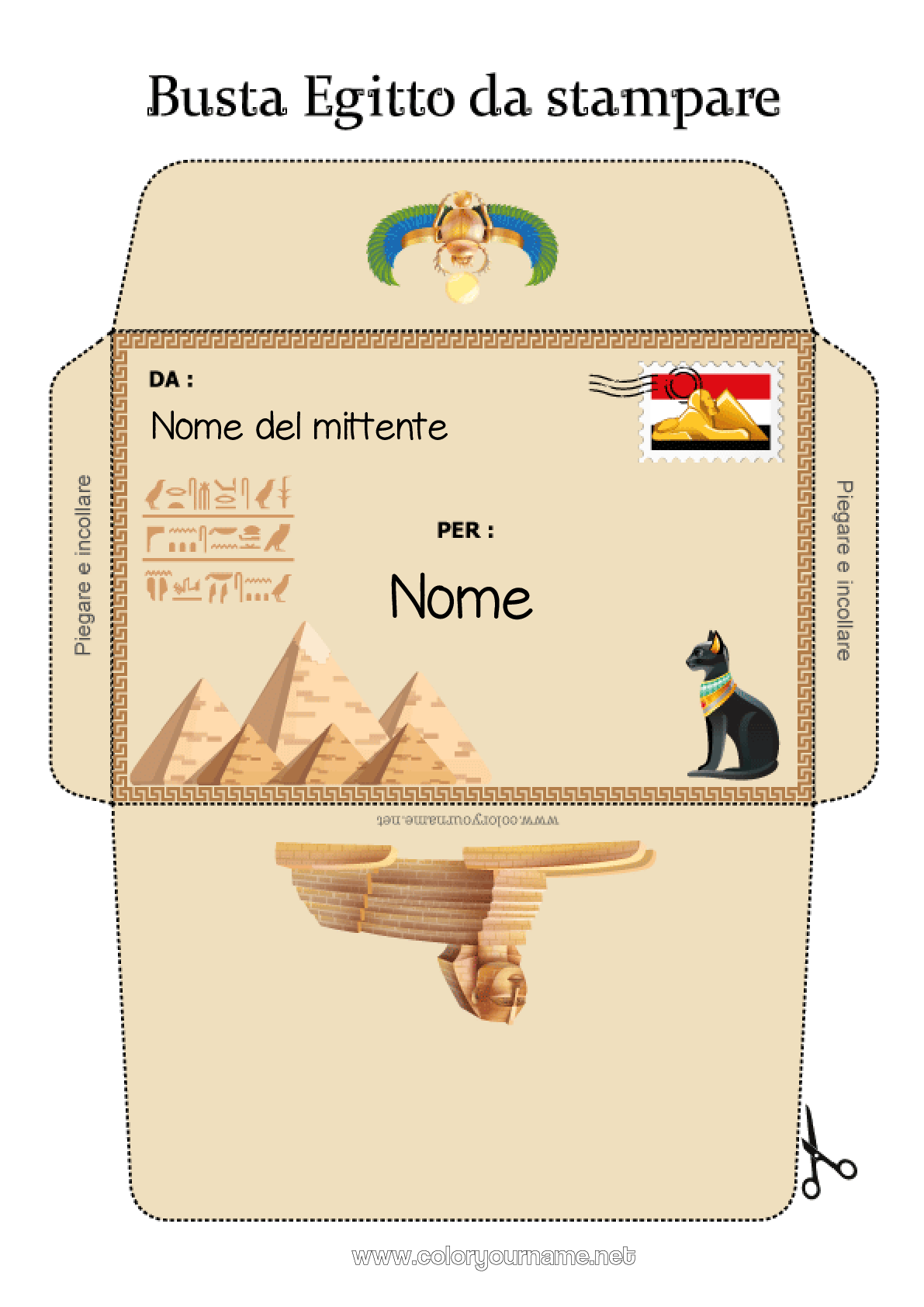 Pagina da colorare n.3339 - Busta Egitto Busta da stampare