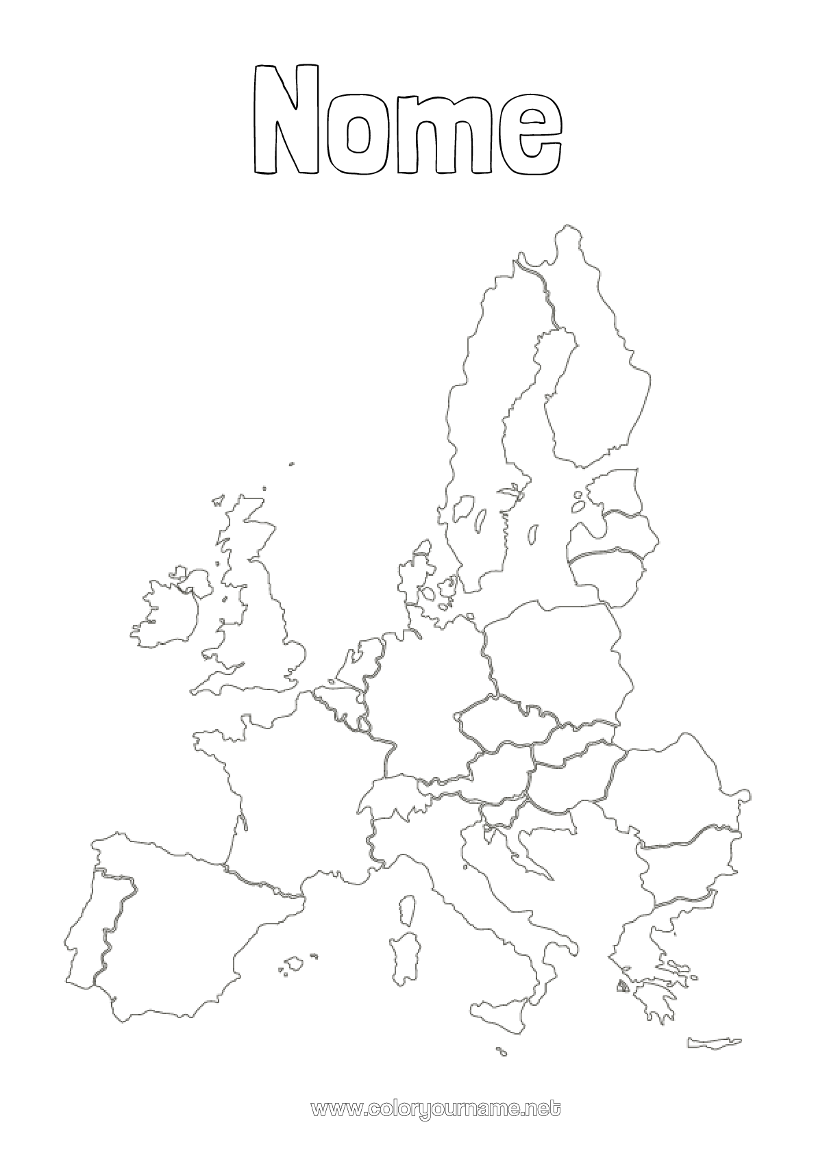Pagina da colorare n.3341 - Geografia Mappa del mondo Viaggio dell'elfo ...