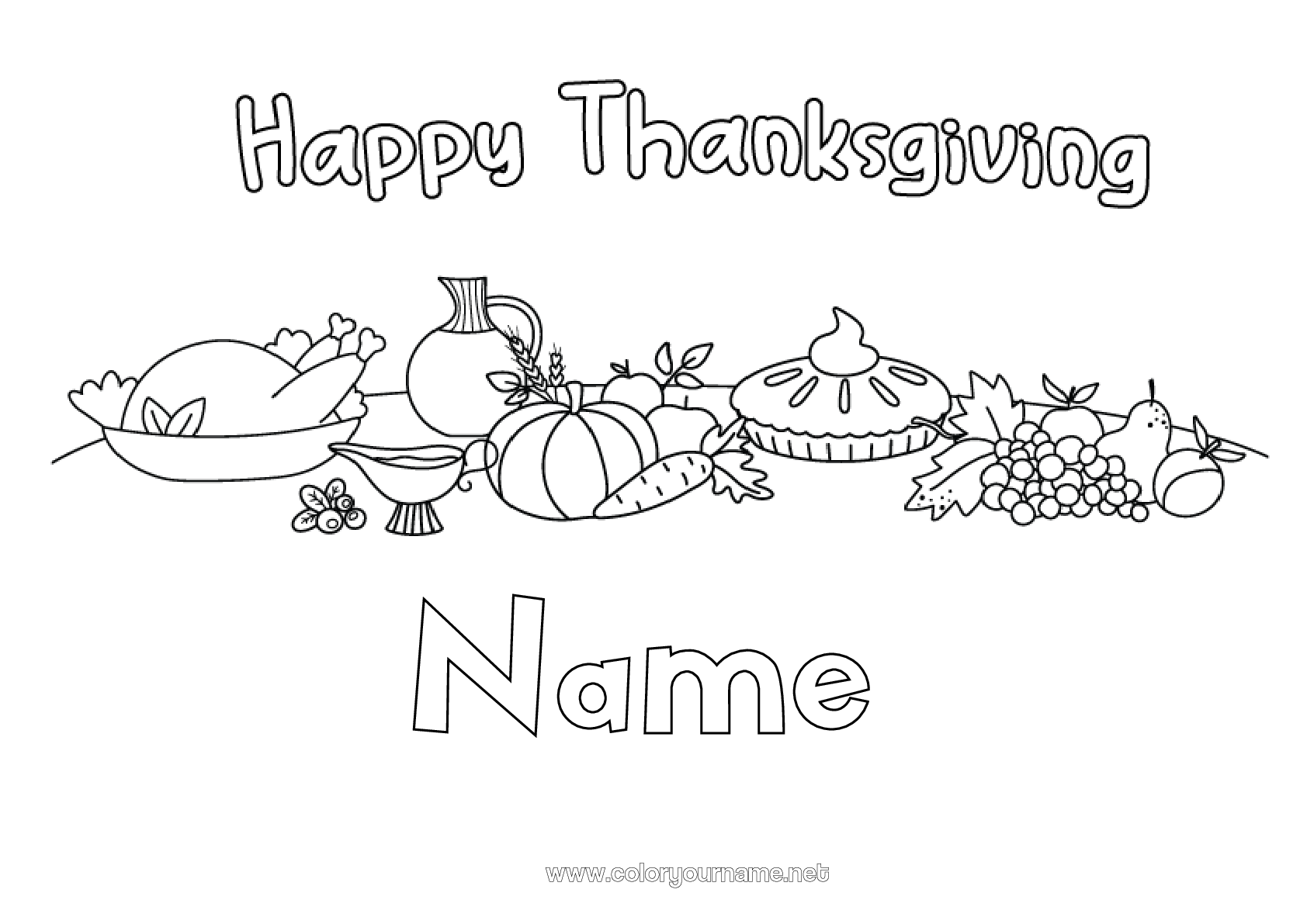 Coloring page No.3348 - Thanksgiving Turkey Farm animals