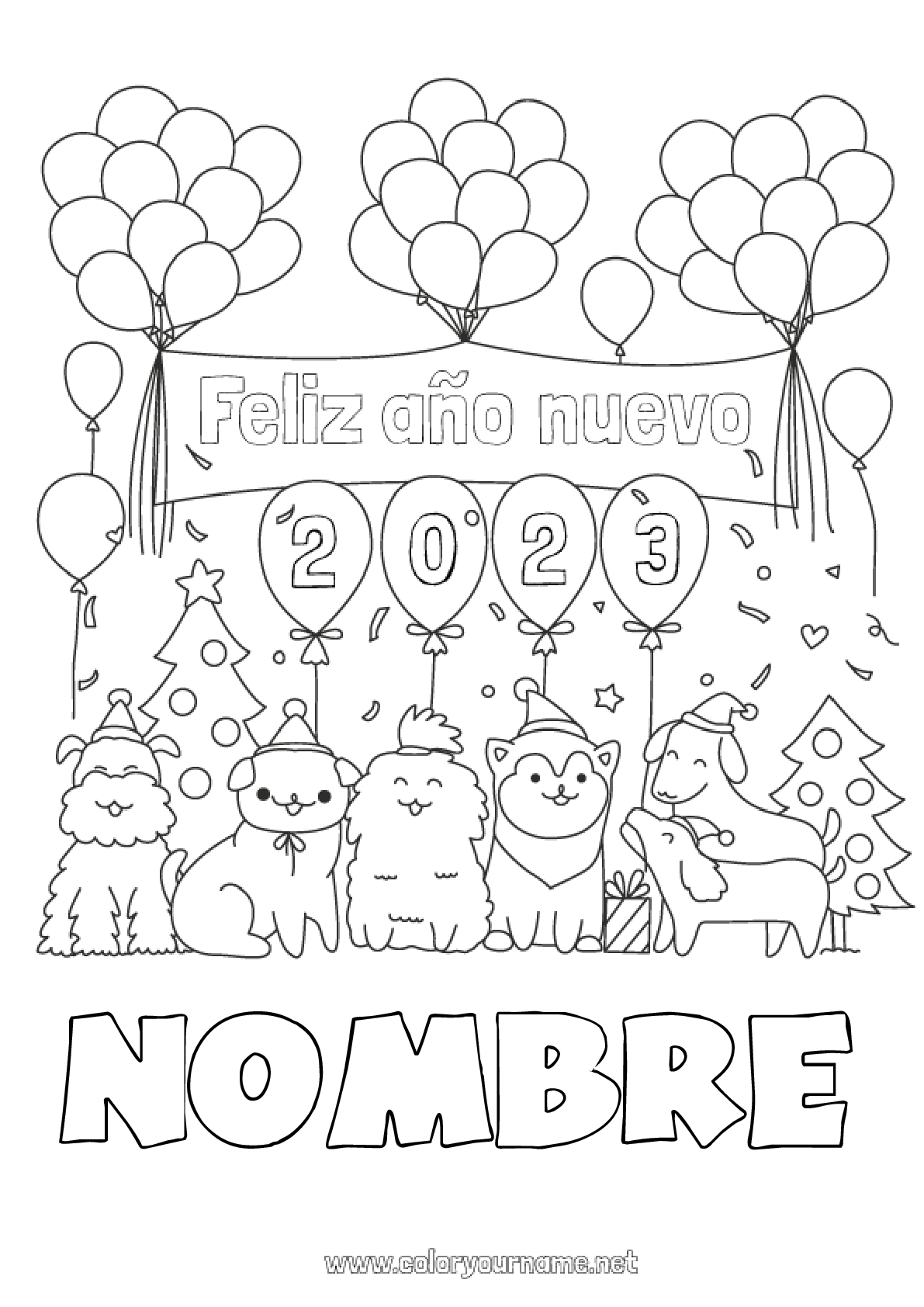 Nº de colorear 433 - 2023 Feliz año
