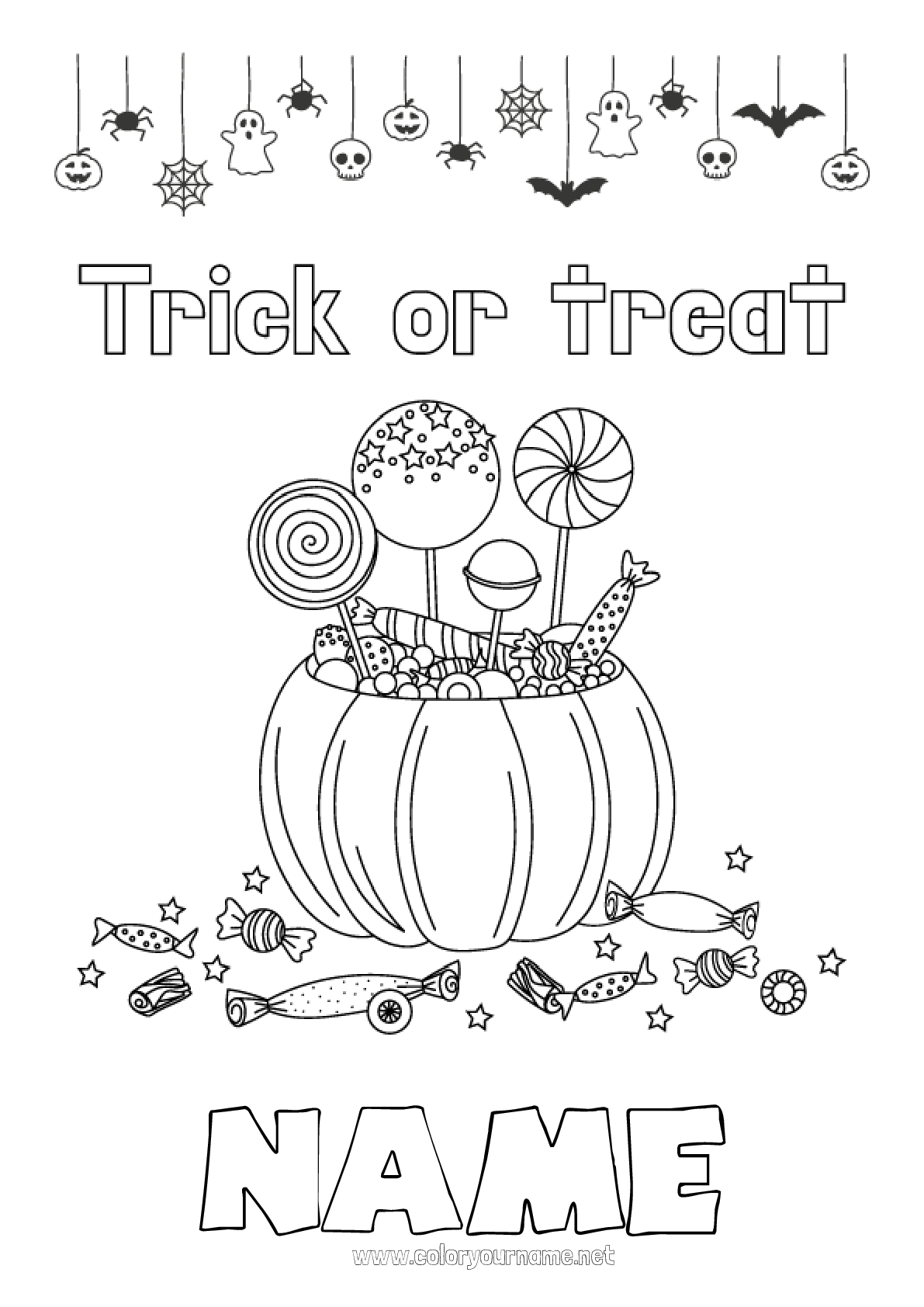 Coloring page No.35 - Trick or treat Halloween
