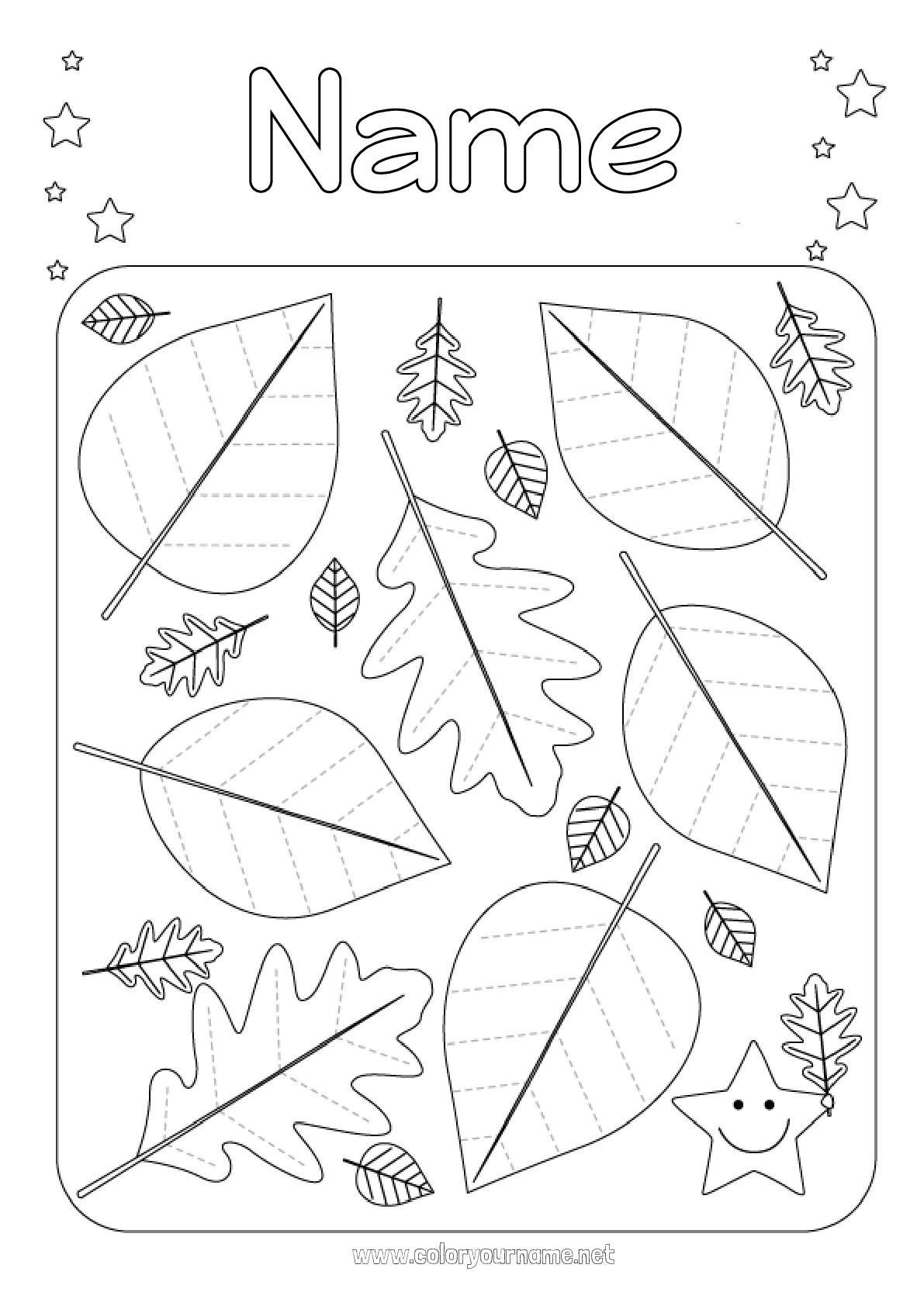 Leaves Coloring Autumn Pages Fall Leaf Color Printable Sheet Leave ...