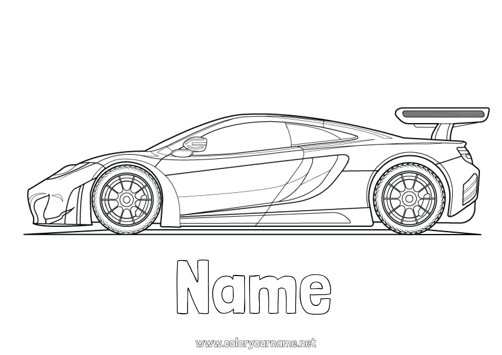 Coloring page No.343 - Vehicles Car Race
