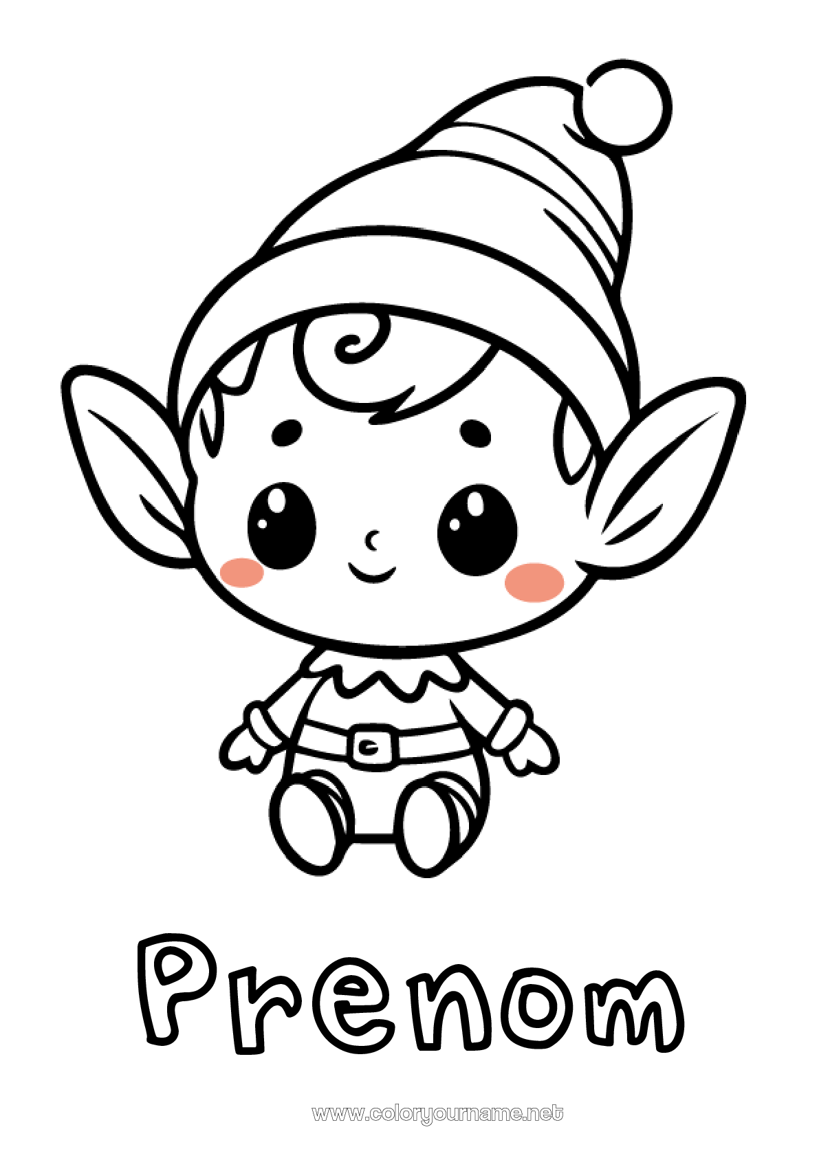 Coloriage n°3445 - Lutins de Noël Coloriages lutins