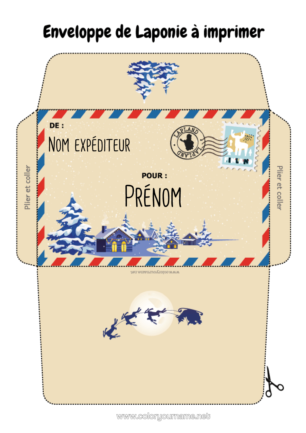 Avec Enveloppe 20 Modèles De Lettres Au Père Noël à Imprimer ...