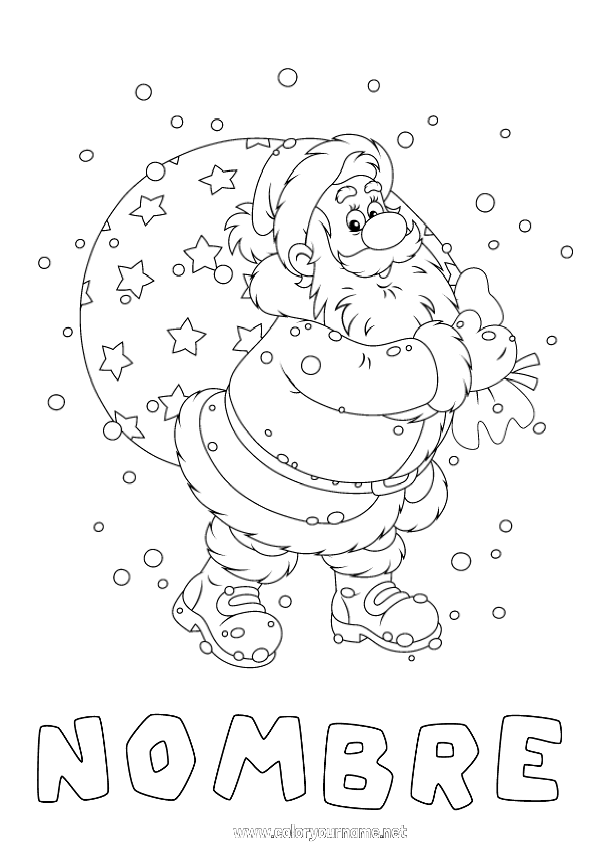 Nº de colorear 403 - Papá Noel Navidad Chimenea
