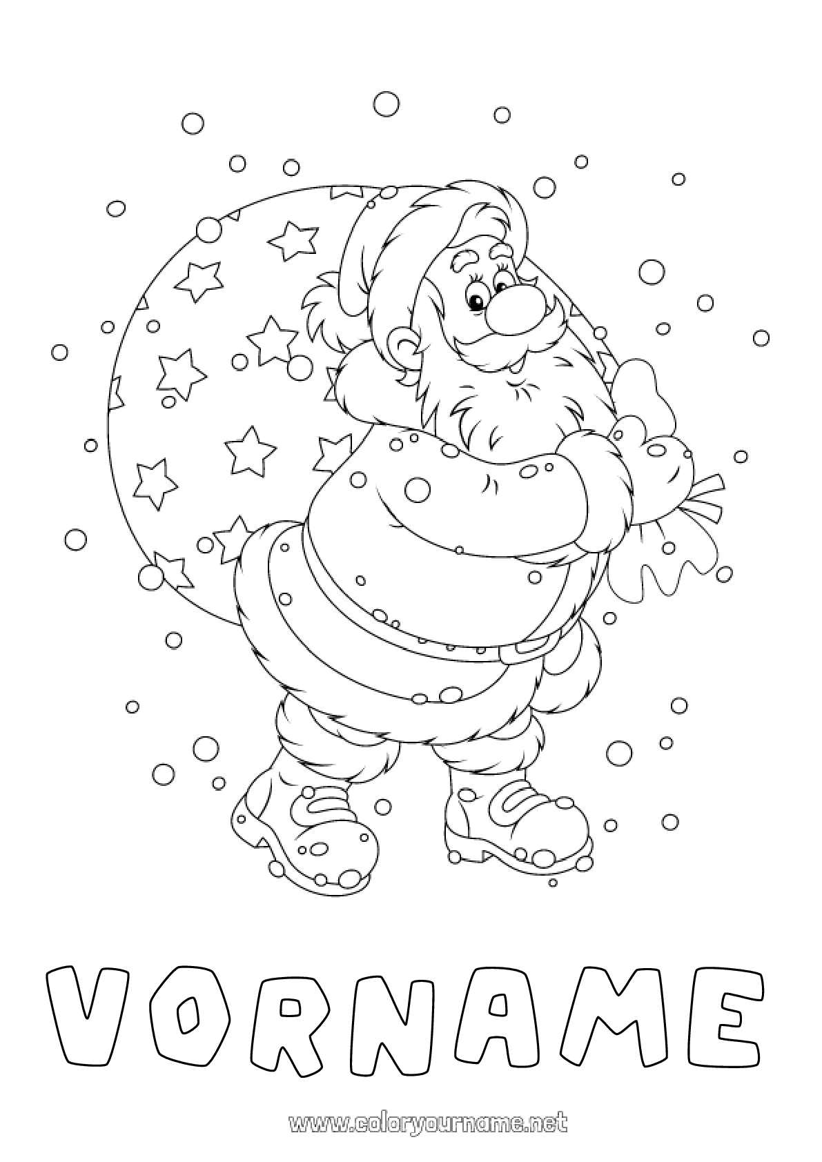 Malvorlage Nr.350 - Geschenke Weihnachtsmann Weihnachten