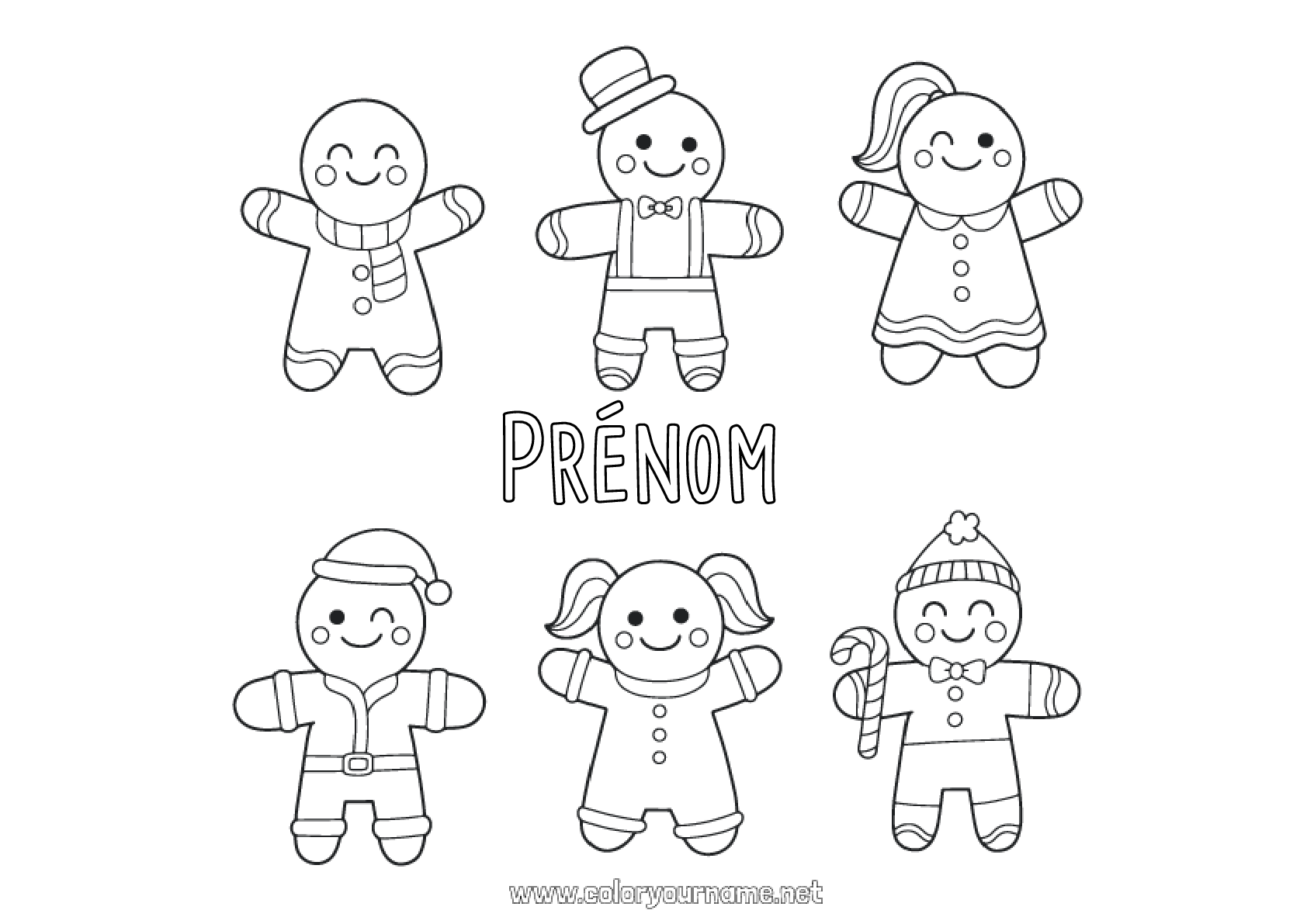 Coloriage n°3517 - Pain d'épices Gourmandises, sucreries Biscuits