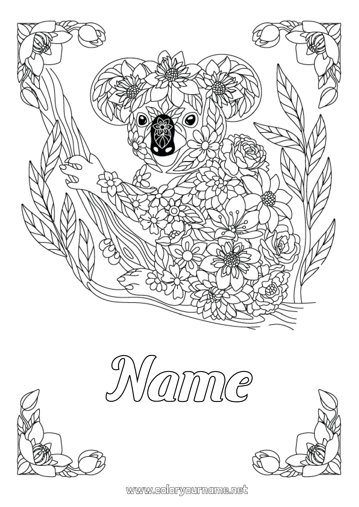 Coloring page No.3527 - Koala Zentangle Australia