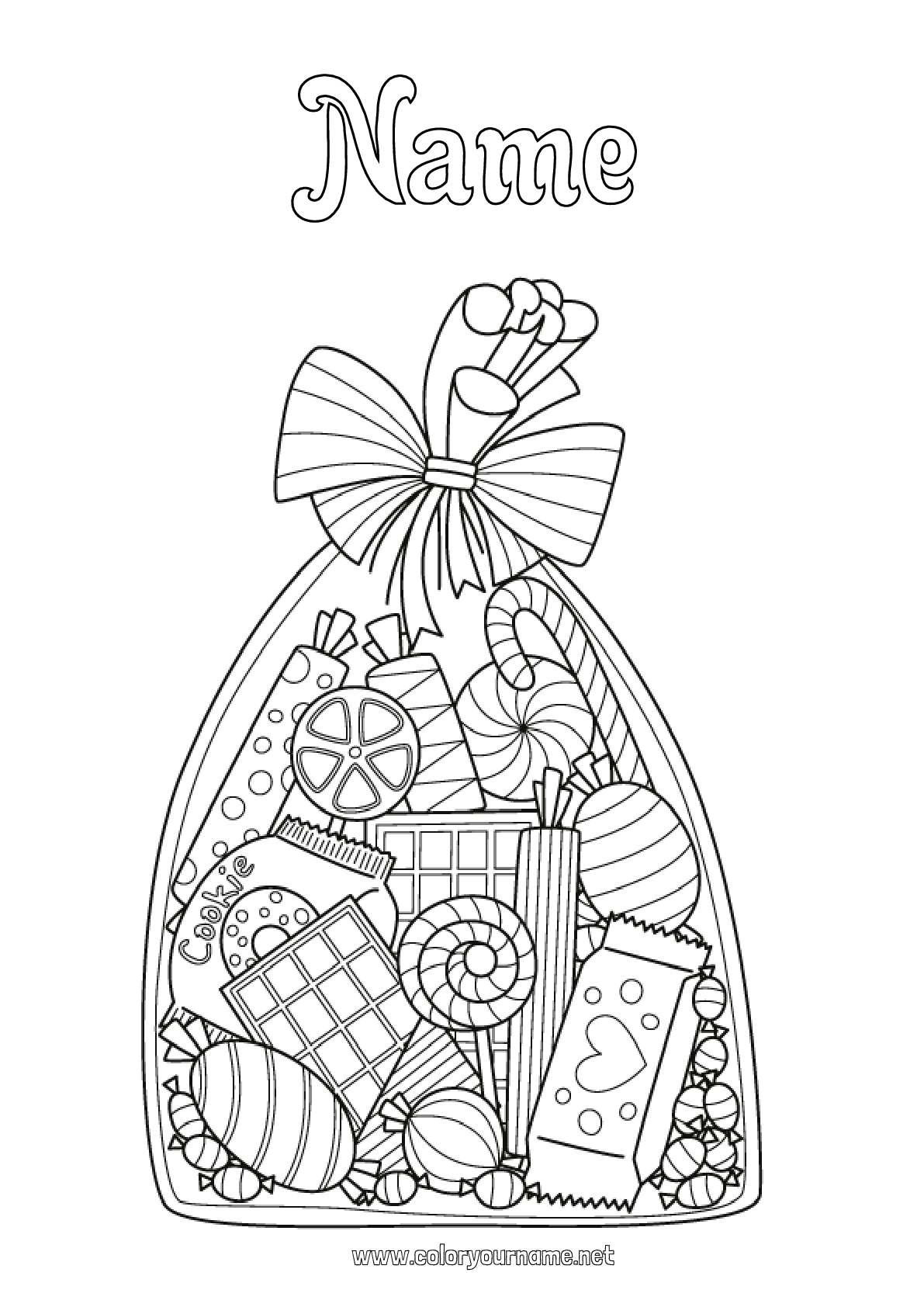 Coloring page No.3530 - Sweets Candy cane Treats