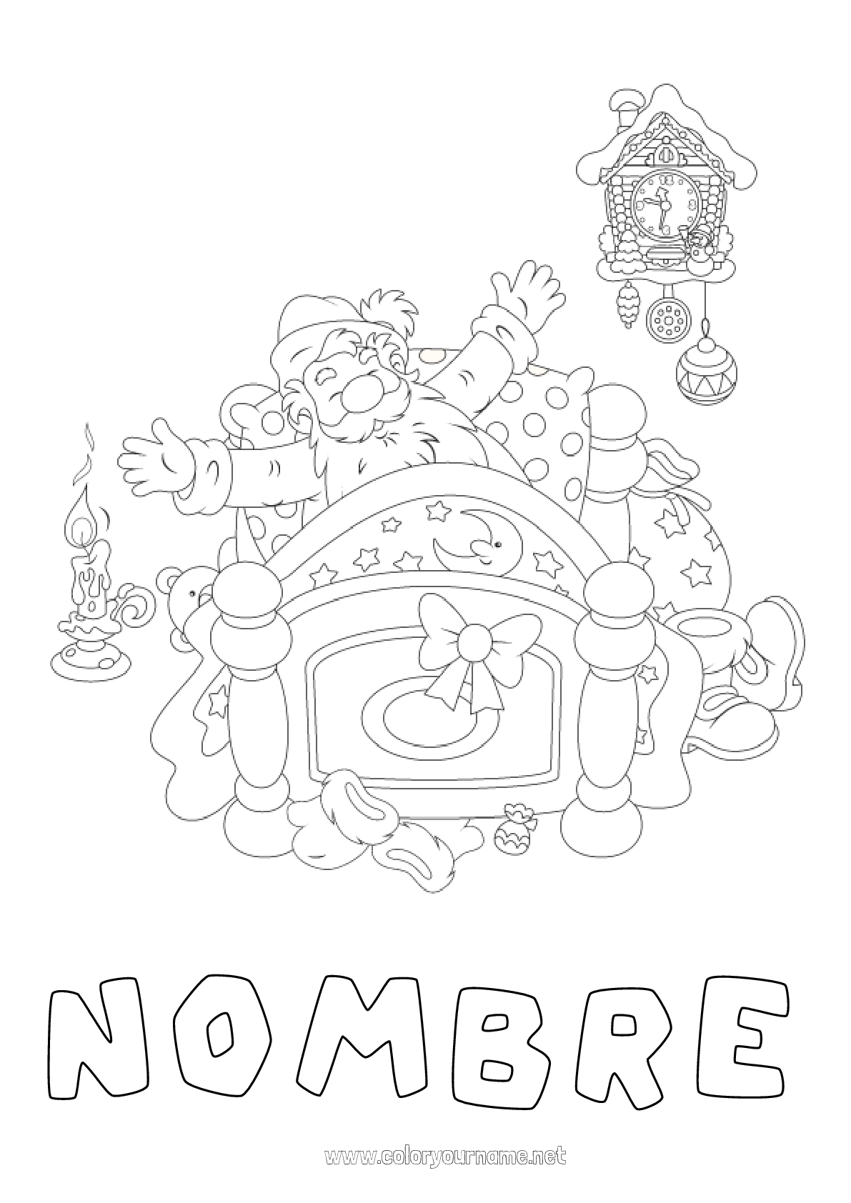 Nº de colorear 354 - Papá Noel Navidad