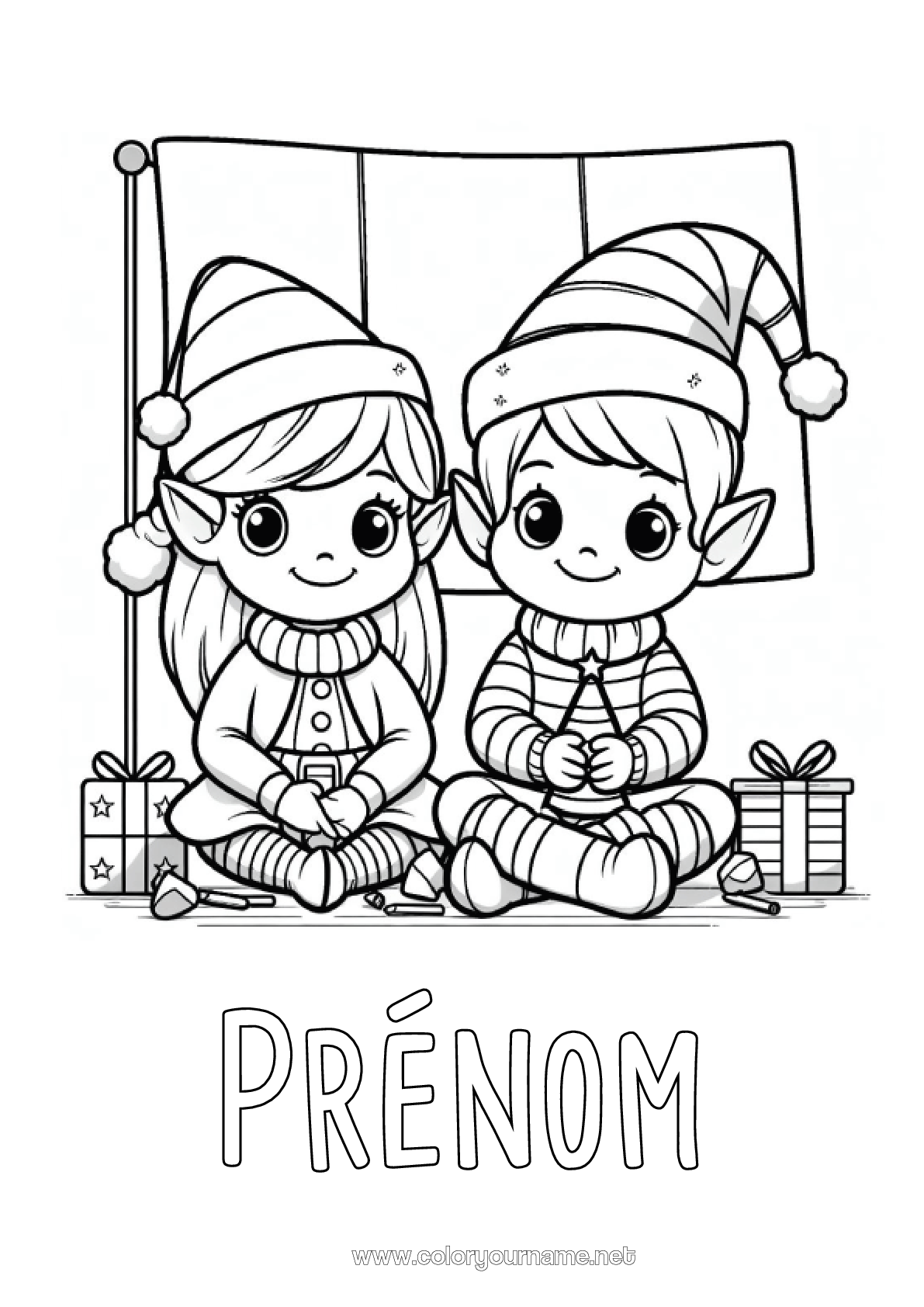 Coloriage n°3558 - Lutins de Noël Coloriages lutins Irlande