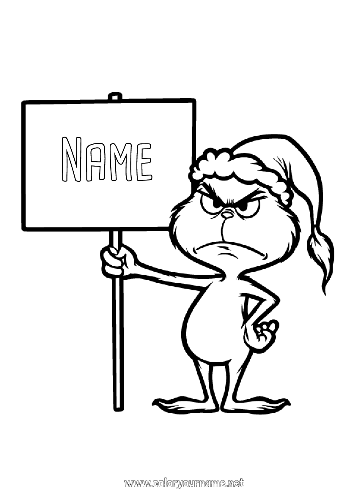 Coloring page No.3564 - Monster Grinch Sign
