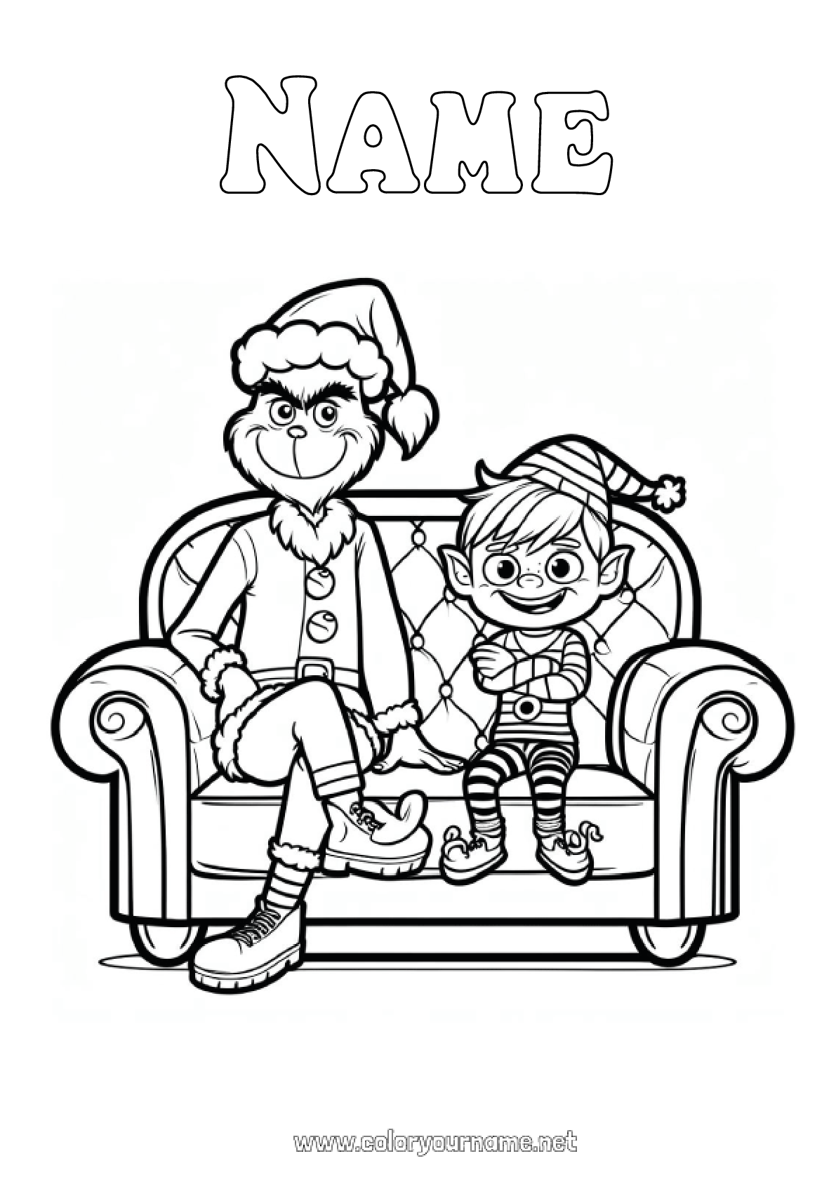 Coloring page No.3566 - Christmas elves Grinch