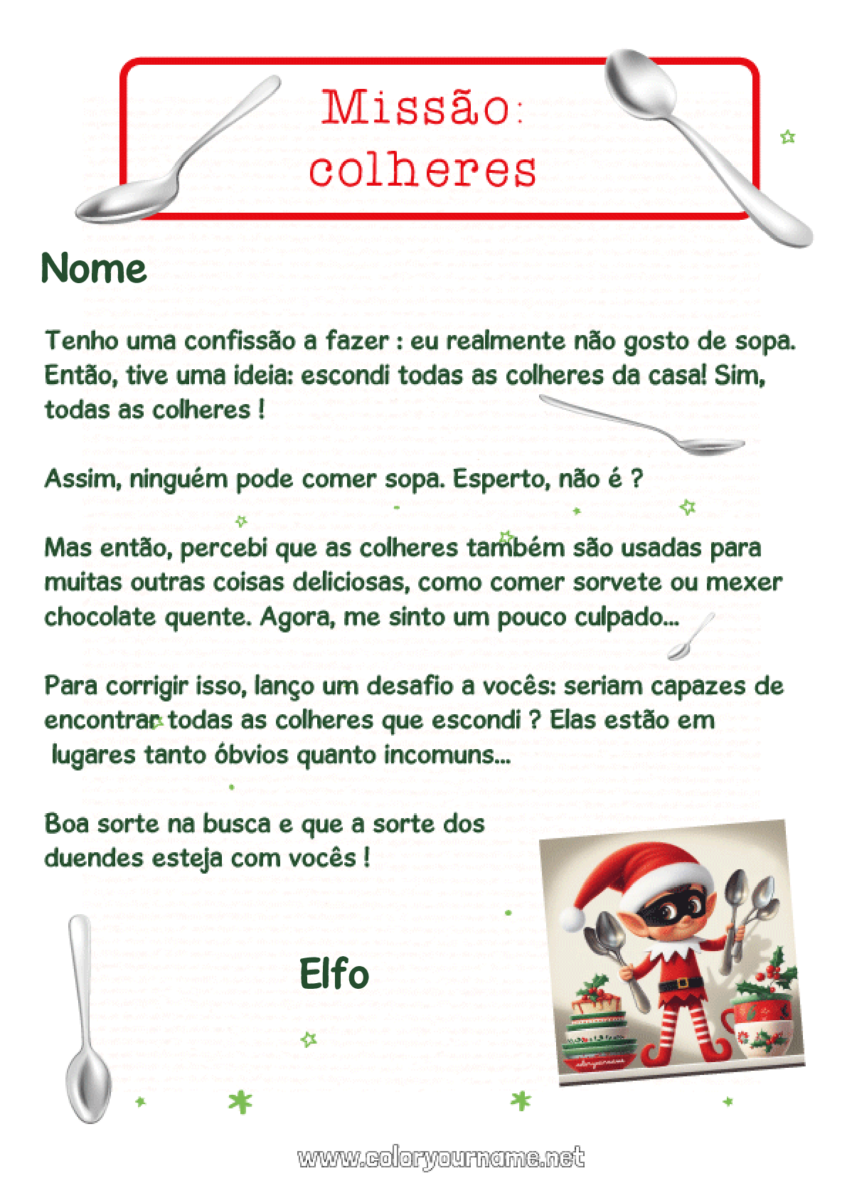 Nº de colorir 3569 - Elfo de Natal Missão do Elfo de Natal