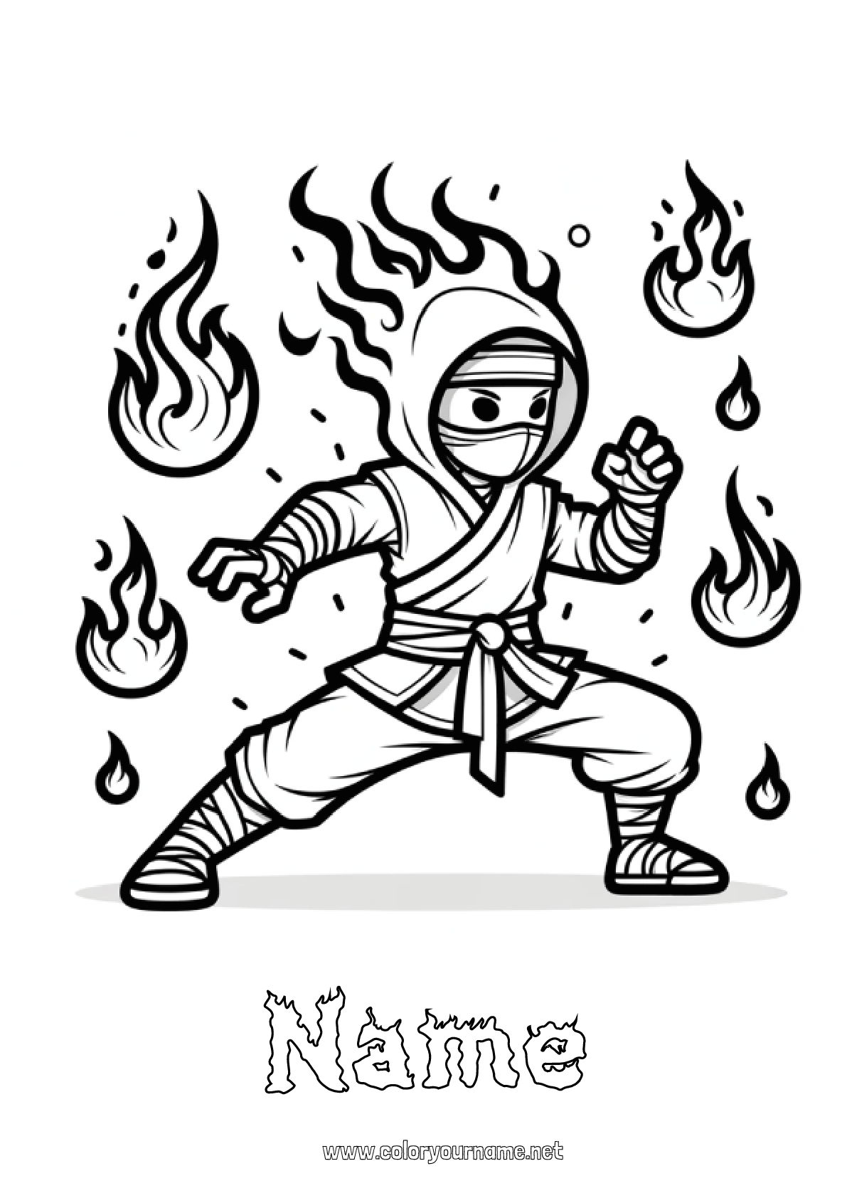 Coloring page No.3597 - Ninjas Fire Animated cartoon