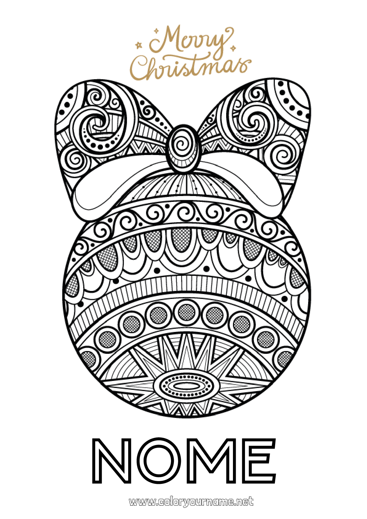 Pagina da colorare n.360 - Mandala Natale Palla di Natale