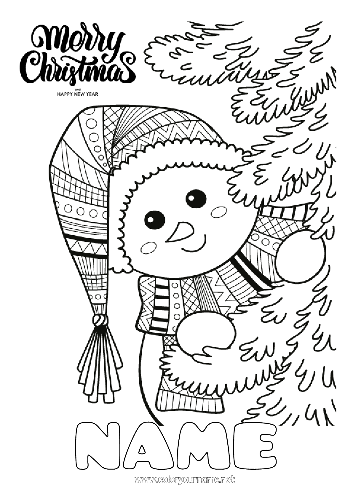 Coloring page No.407 - Christmas tree Christmas