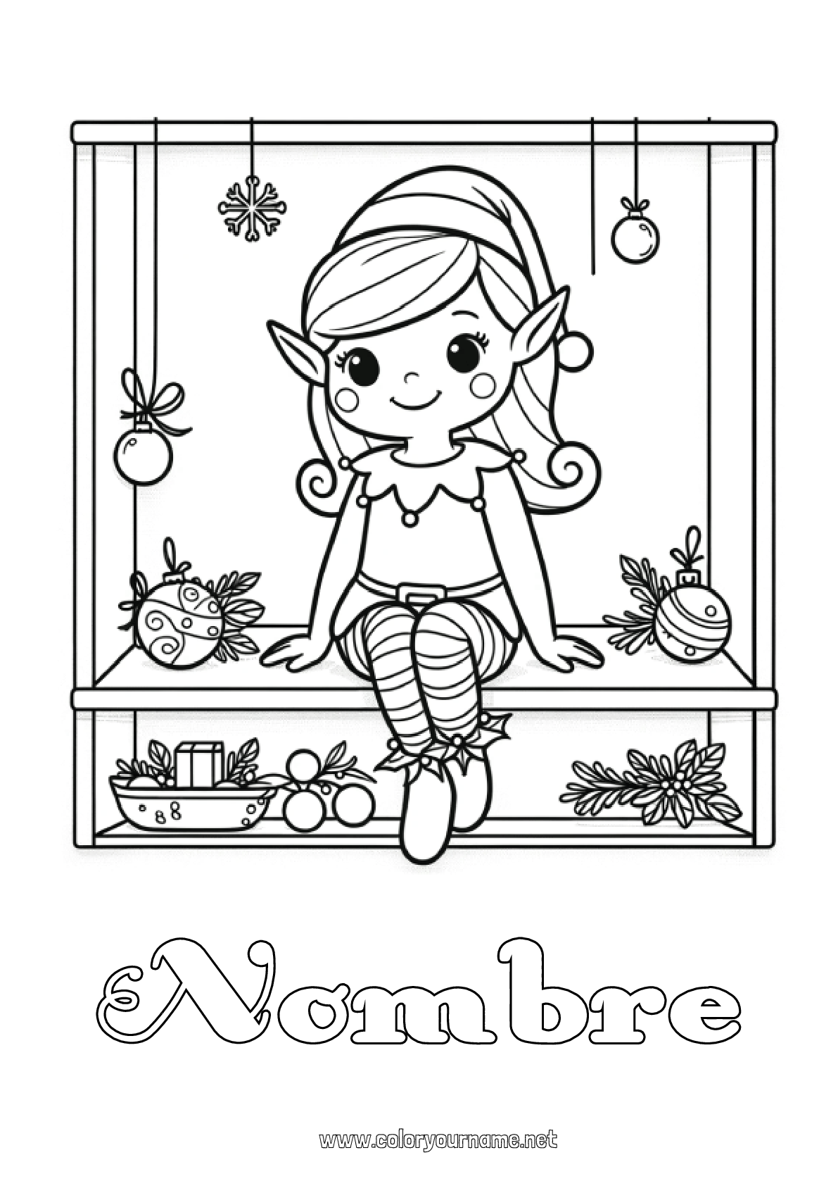 Nº de colorear 3624 - Elfos de navidad Dibujos de Elfos para colorear