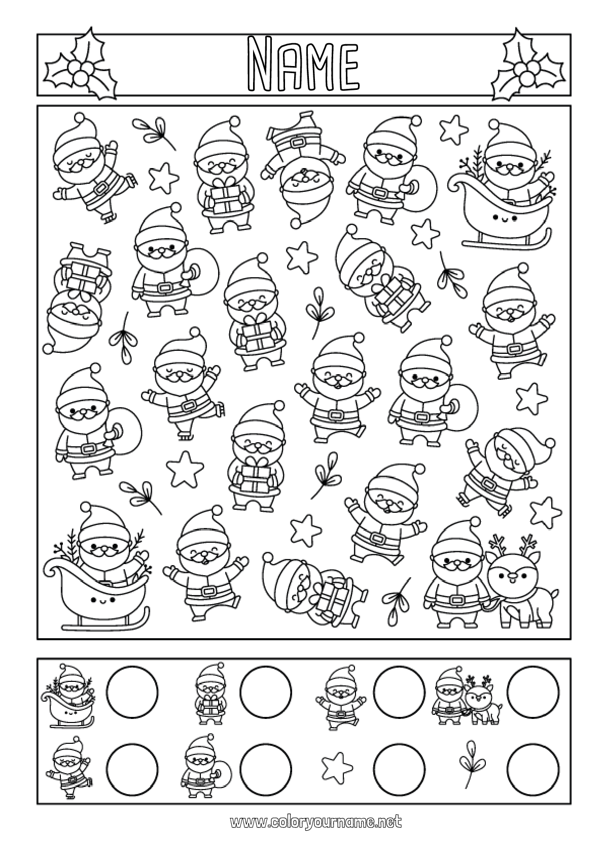 Coloring page No.3630 - Santa Claus Christmas Children's activities