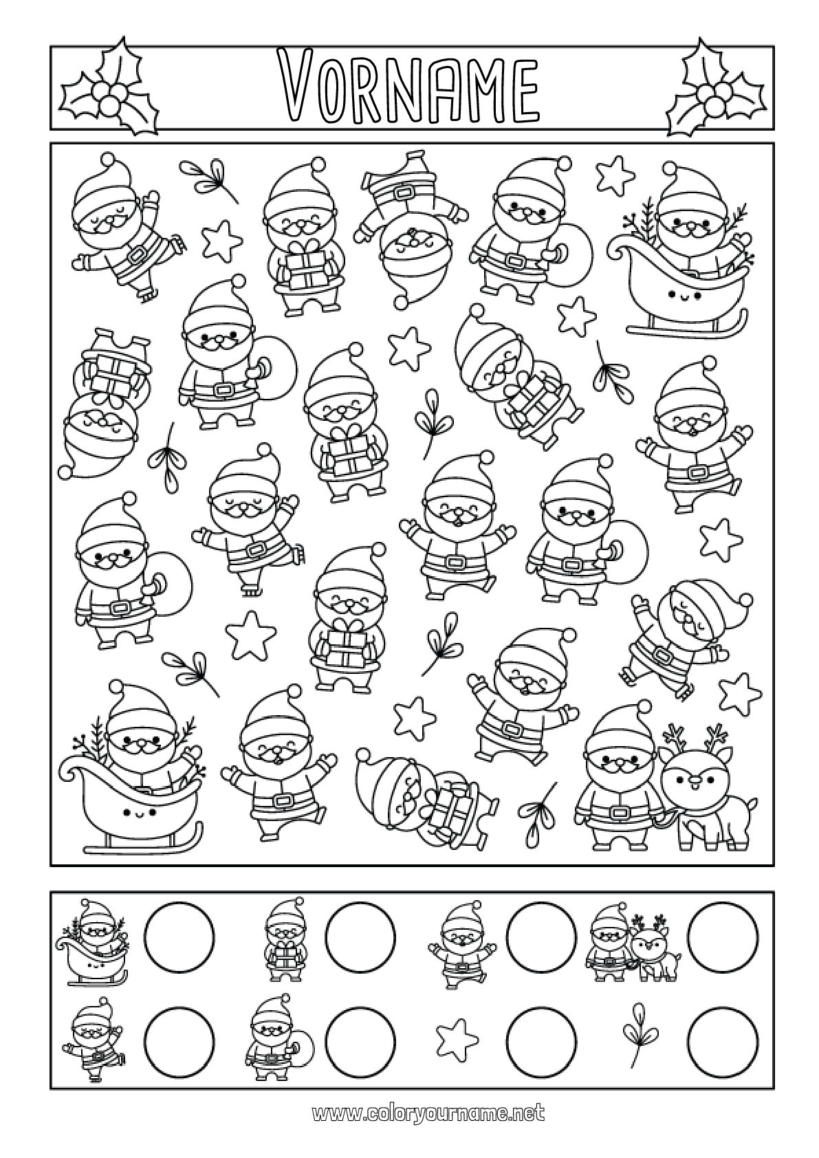 Malvorlage Nr.3630 - Weihnachtsmann Weihnachten Kinderaktivitäten