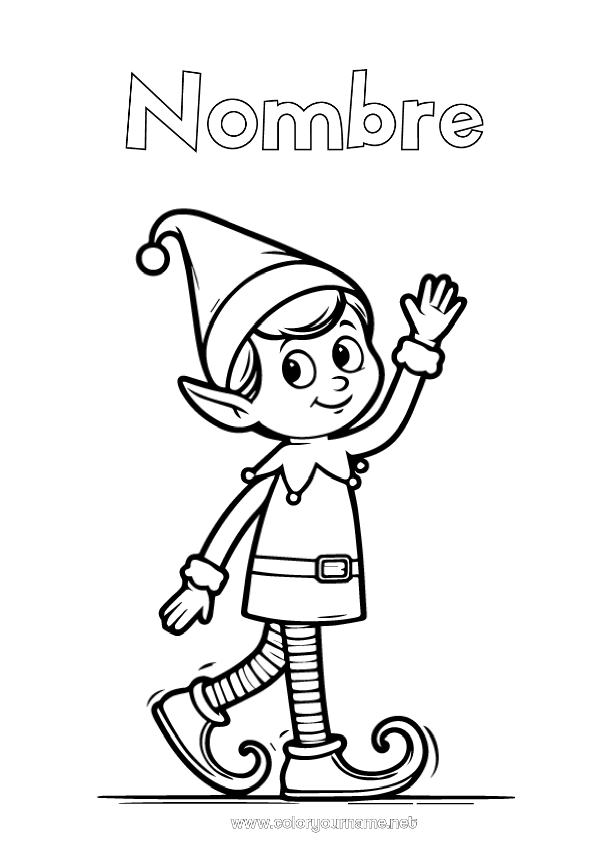 Dibujos Para Colorear De Santa Y Sus Elfos